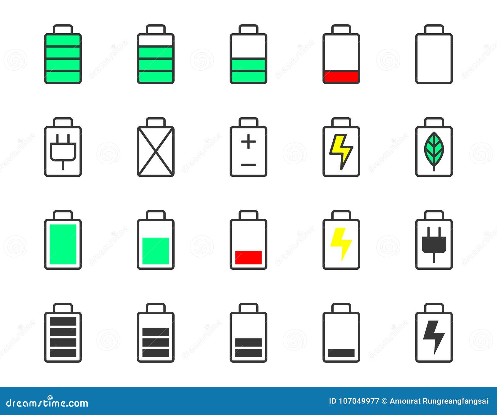 Battery Icon, Pixel Perfect Size 128 with 4 Points Stroke Stock Vector ...