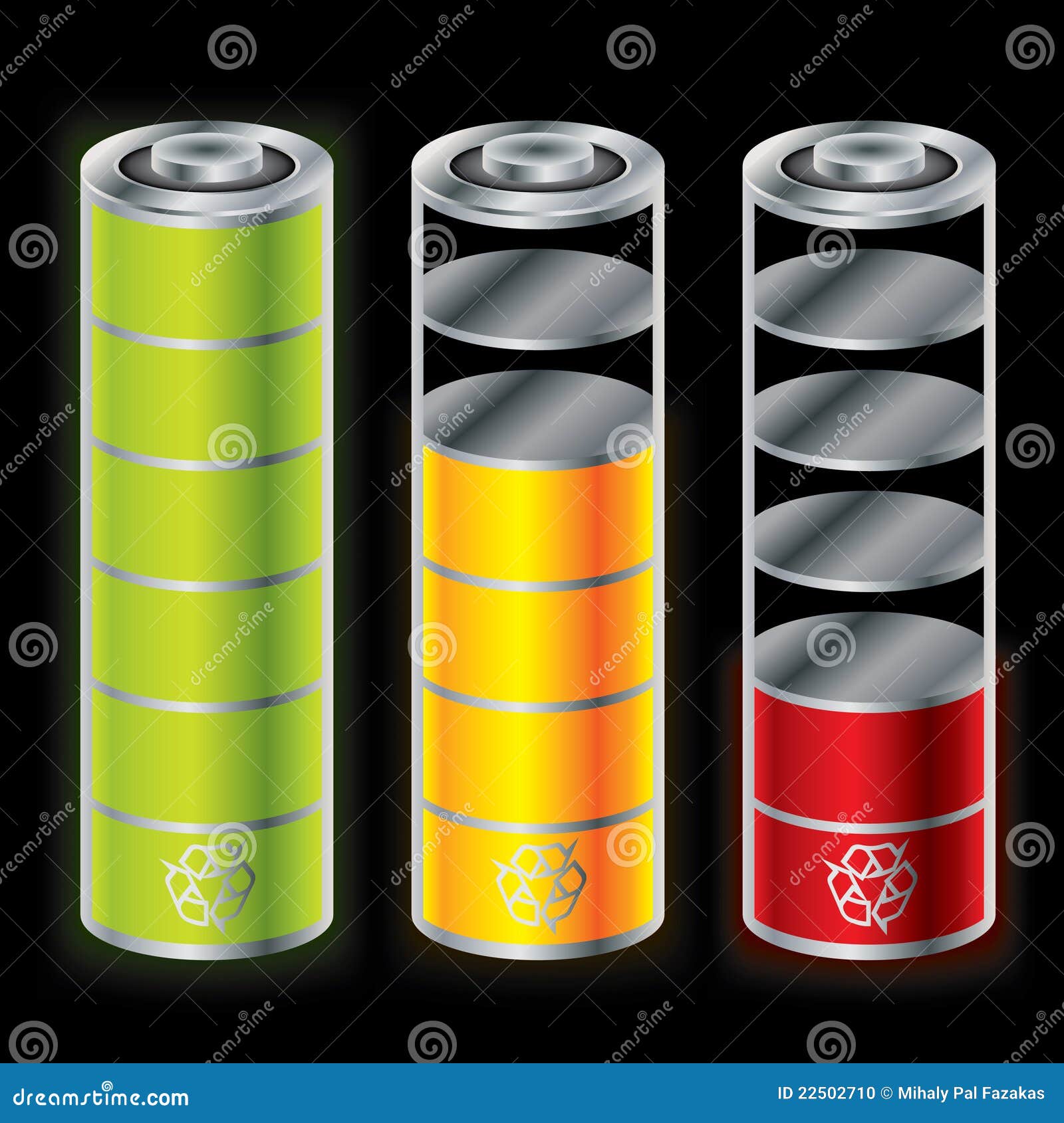 Battery icon set stock vector. Illustration of green - 22502710