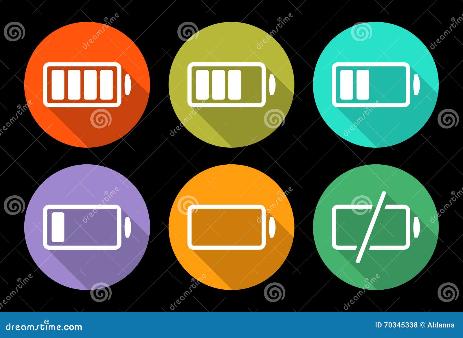 Battery icon set stock vector. Illustration of generation - 70345338