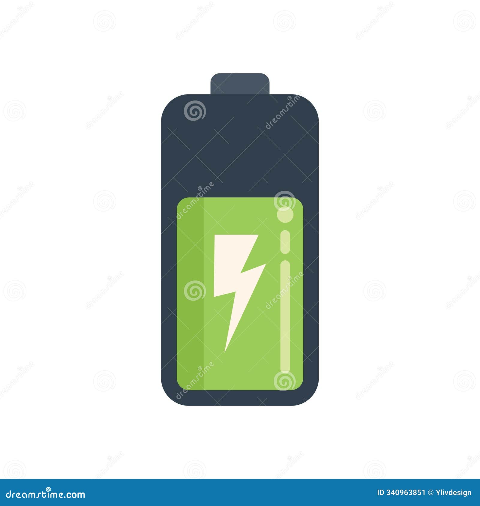 Battery Icon Showing Green Full Charge Indicator Stock Illustration ...