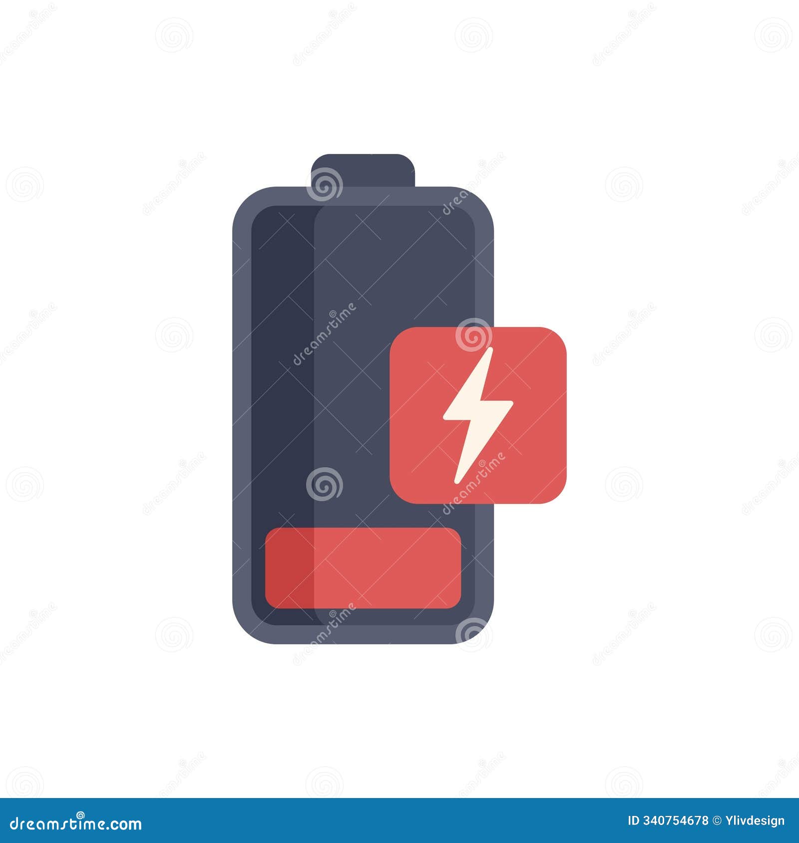 Battery Icon Showing Low Battery Warning Sign Stock Illustration ...