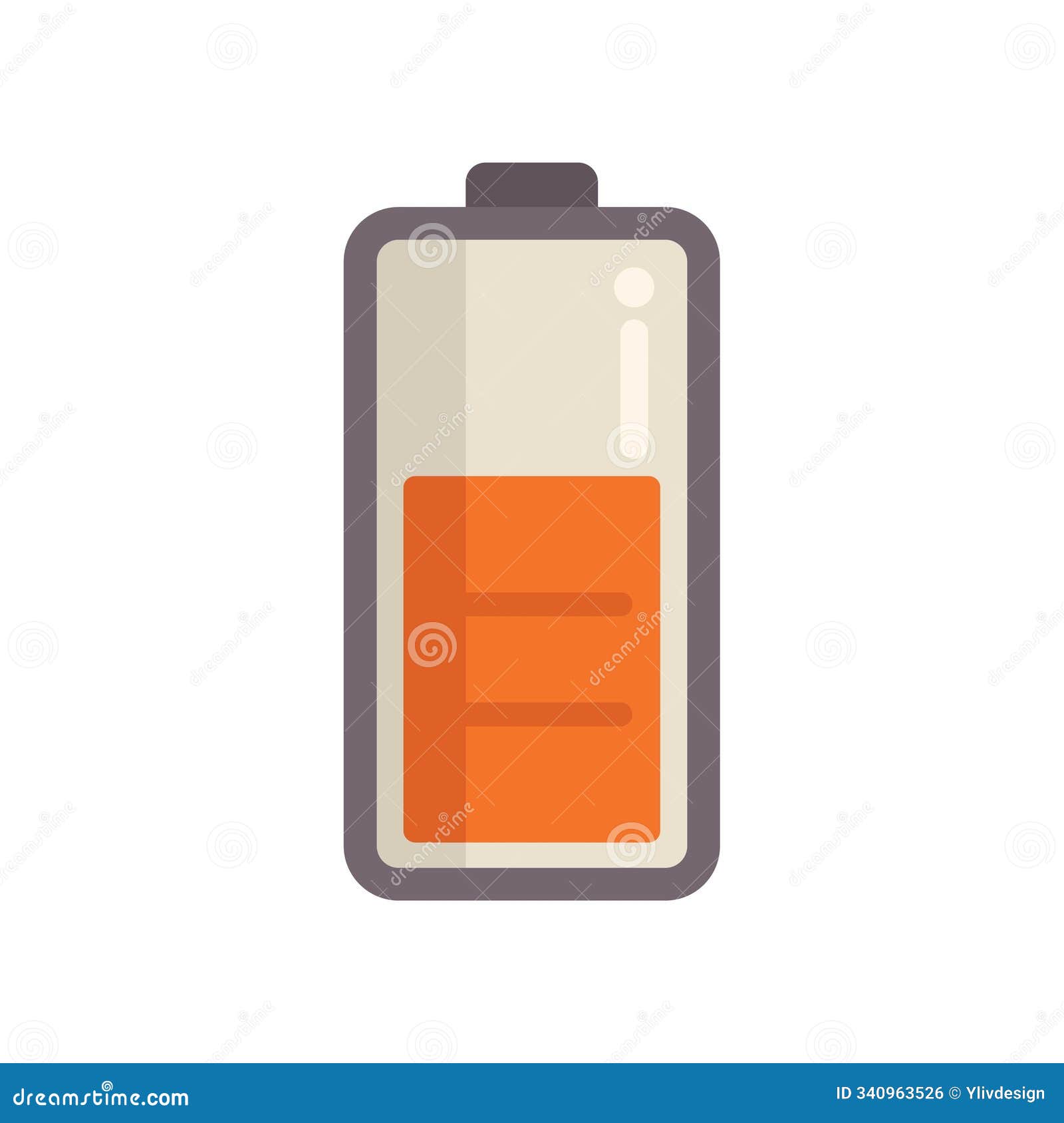 Battery Icon Showing Medium Battery Life Remaining Stock Illustration ...