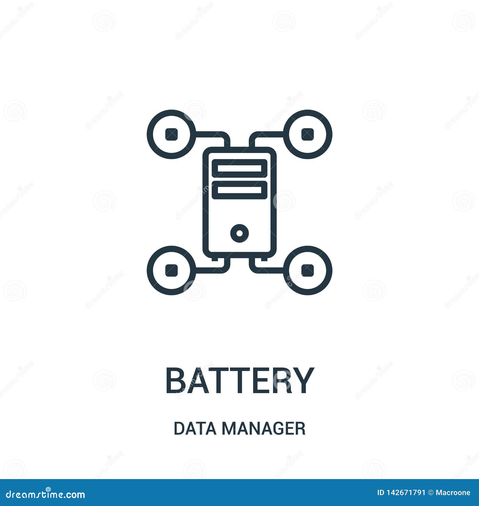 Battery Icon Vector from Data Manager Collection. Thin Line Battery ...