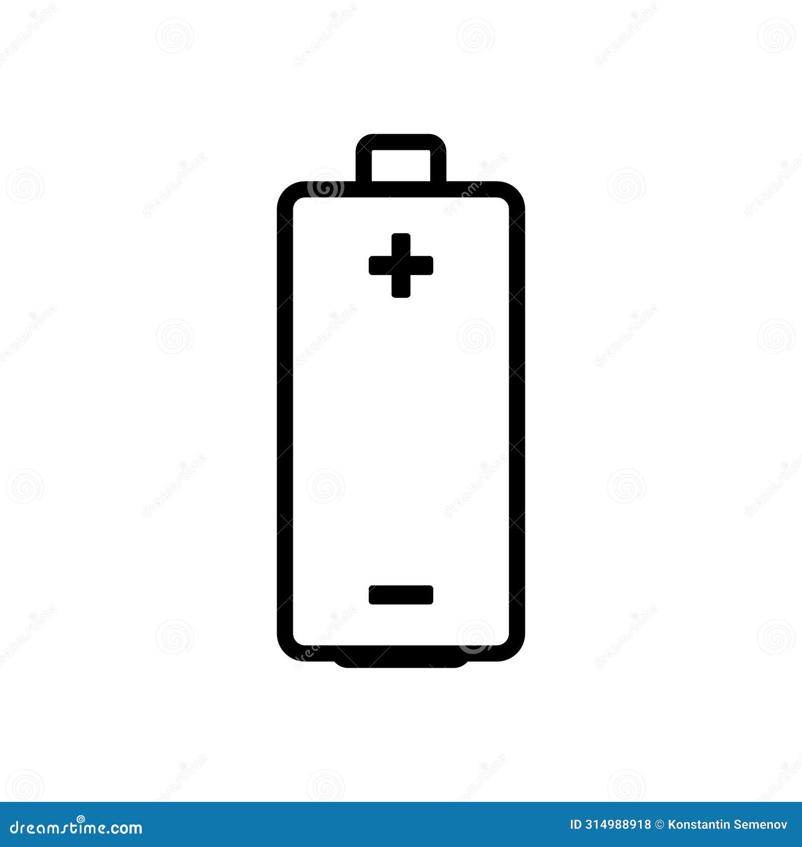 Battery icon on white stock vector. Illustration of white - 314988918