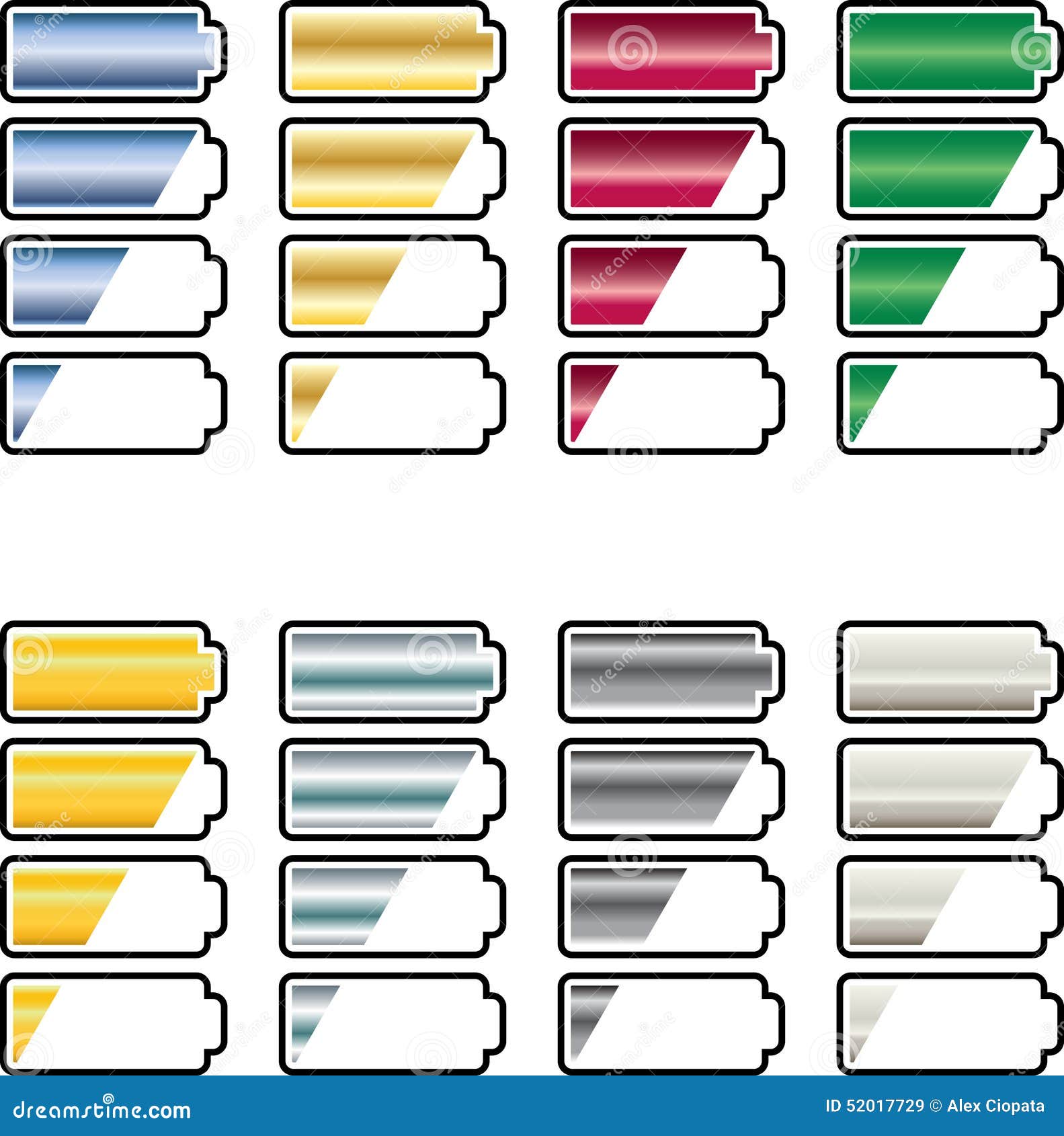 Battery icons stock vector. Illustration of internet - 52017729