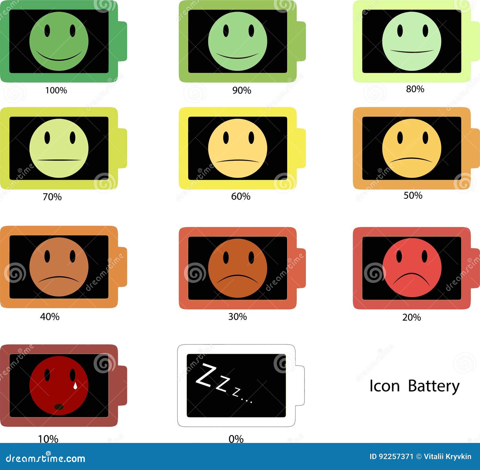 Battery icons stock vector. Illustration of power, green - 92257371
