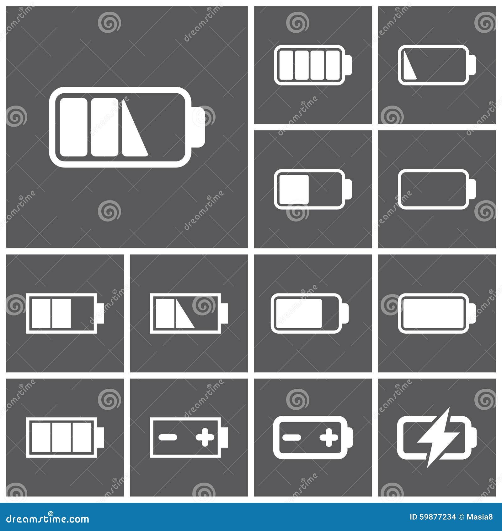 Battery icons stock illustration. Illustration of energy - 59877234