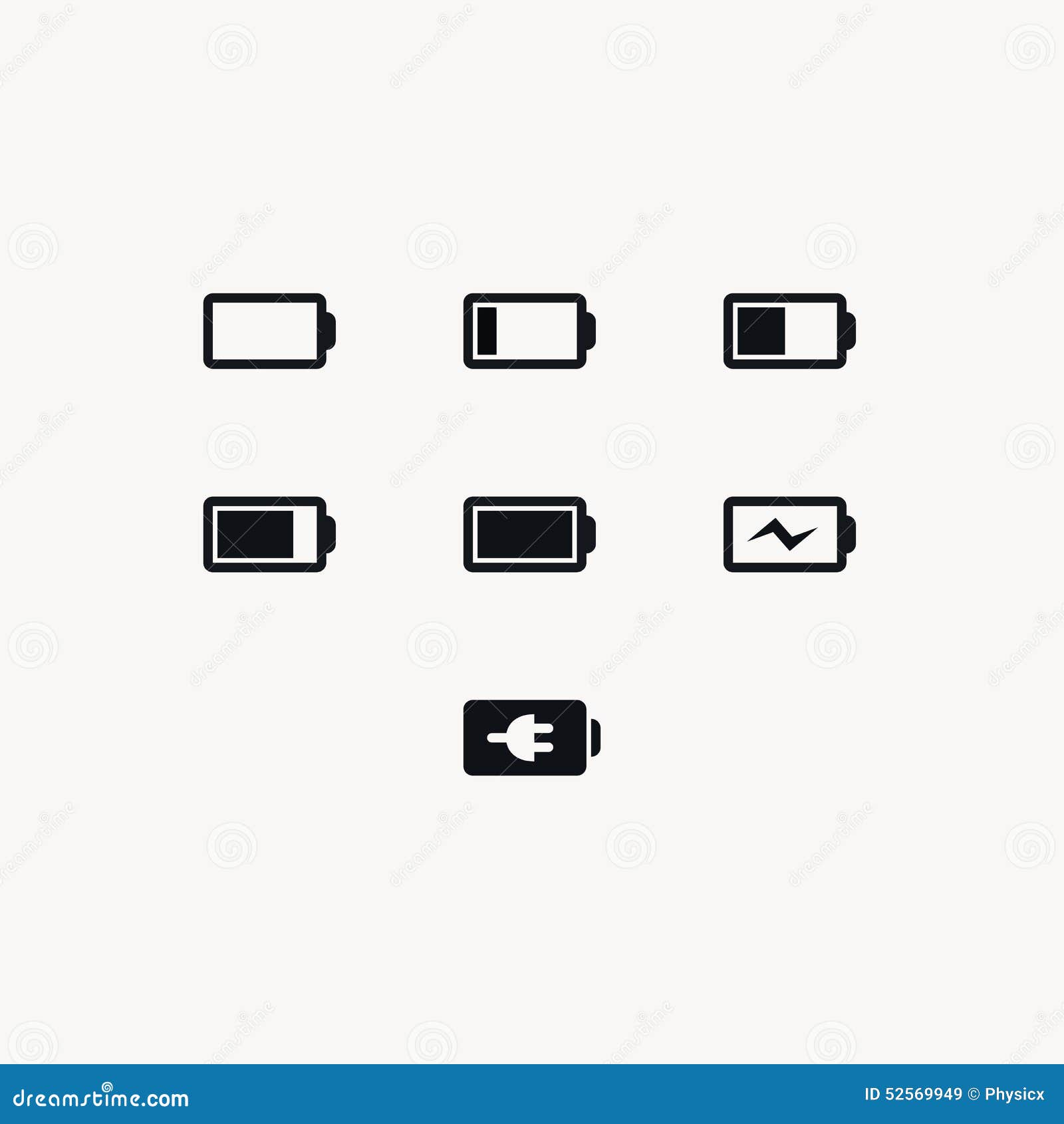 Battery icons set stock vector. Illustration of green - 52569949