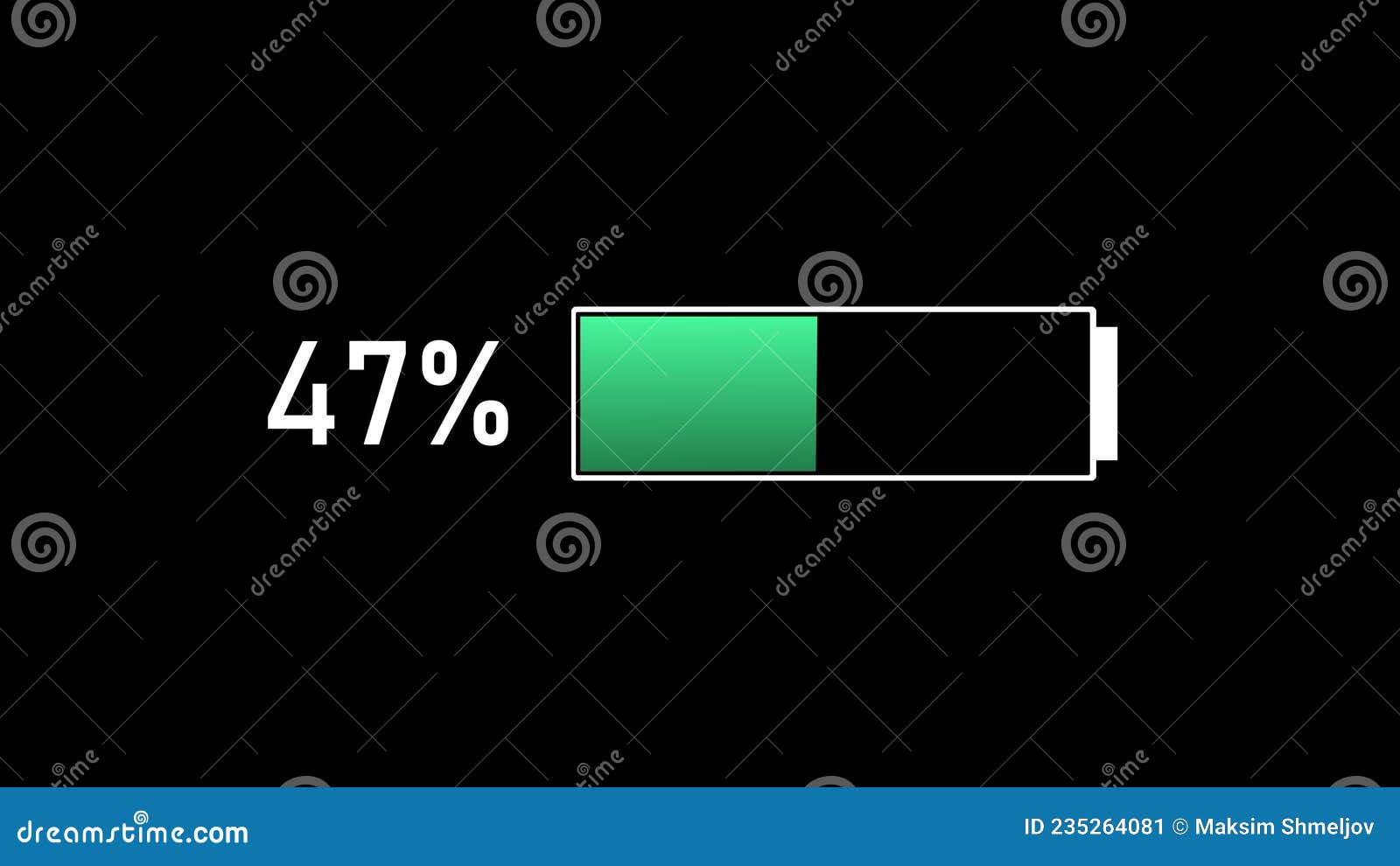 Battery Indicator Display for a Gadget. Charging with Electricity at ...