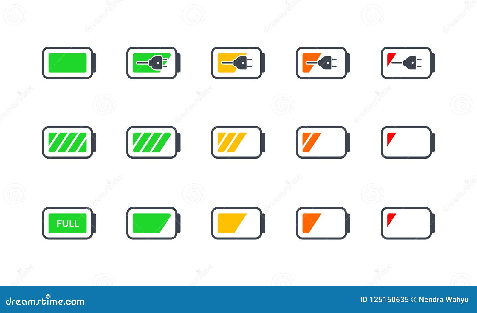 Battery Indicator Icon of Smartphone System Stock Vector - Illustration ...
