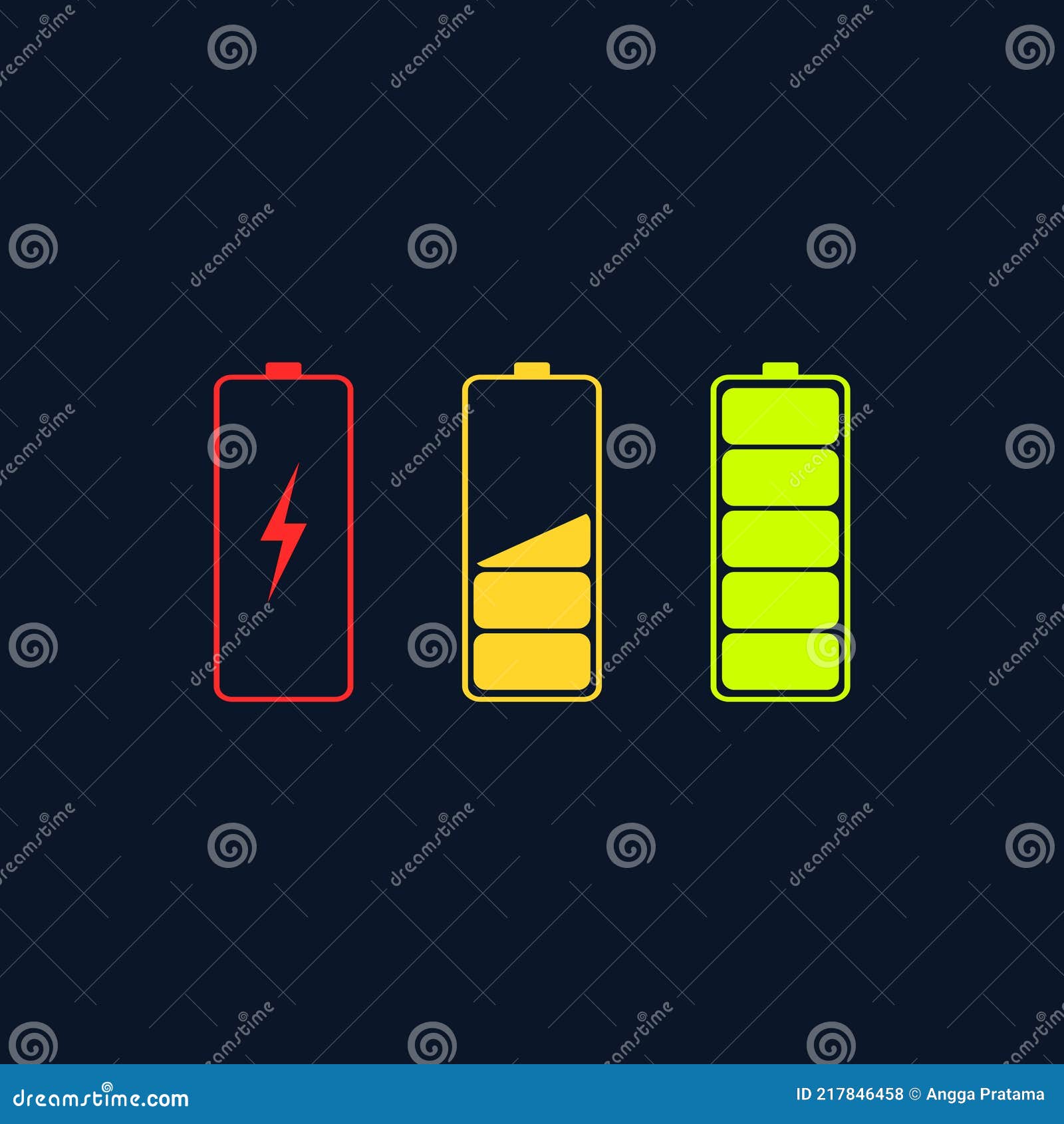 Battery Indicator Red Yellow Green Vector Stock Vector - Illustration ...