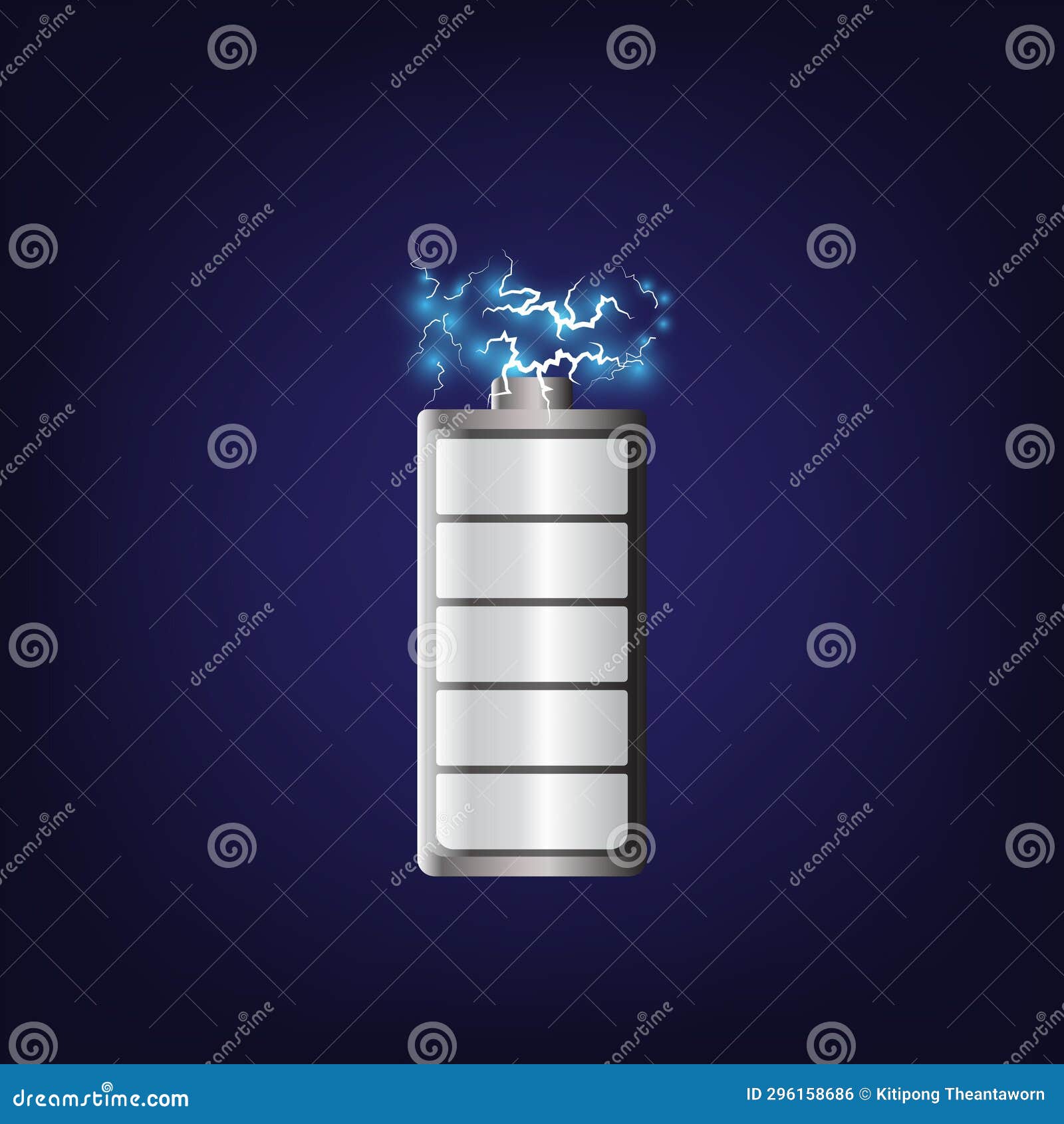 Discharged Full Battery Glowing with White Light Charging Status ...