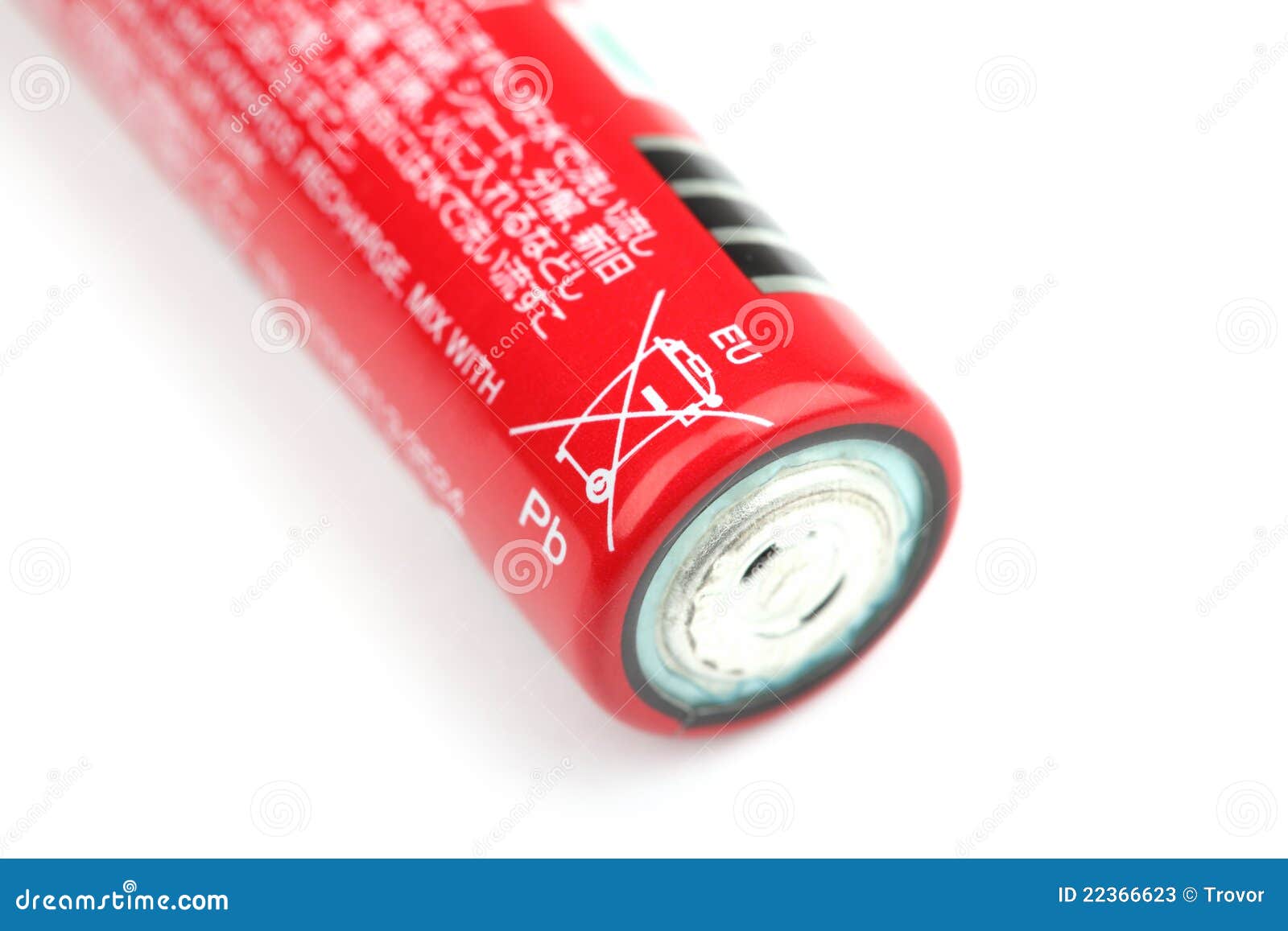 Battery Labelled with the Crossed Out Bin Symbol Stock Image - Image of ...