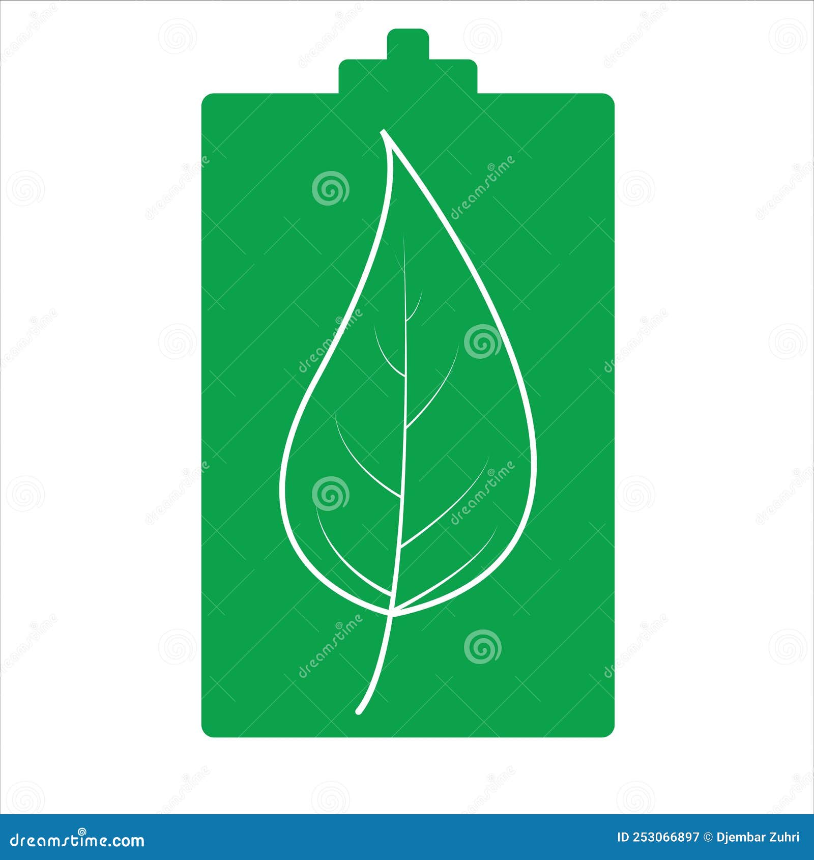 Battery With Leaf Green Energy Line And Silhouette Icon Color Set ...