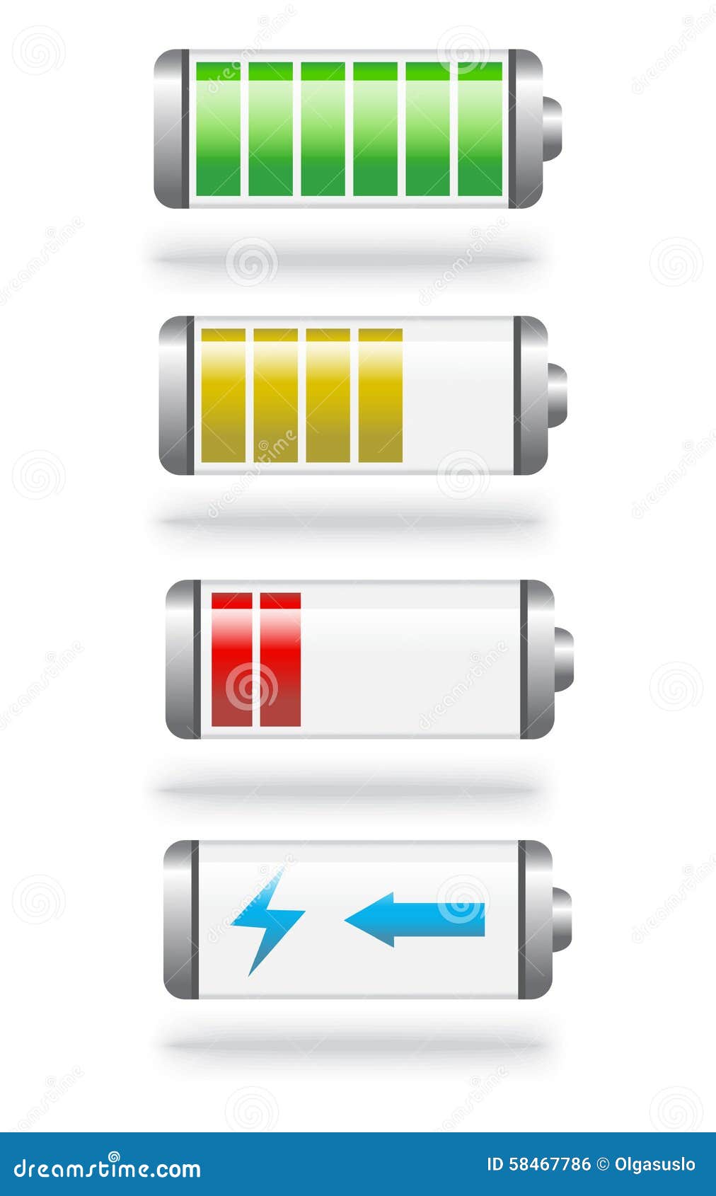Battery level and charge stock vector. Illustration of charging - 58467786