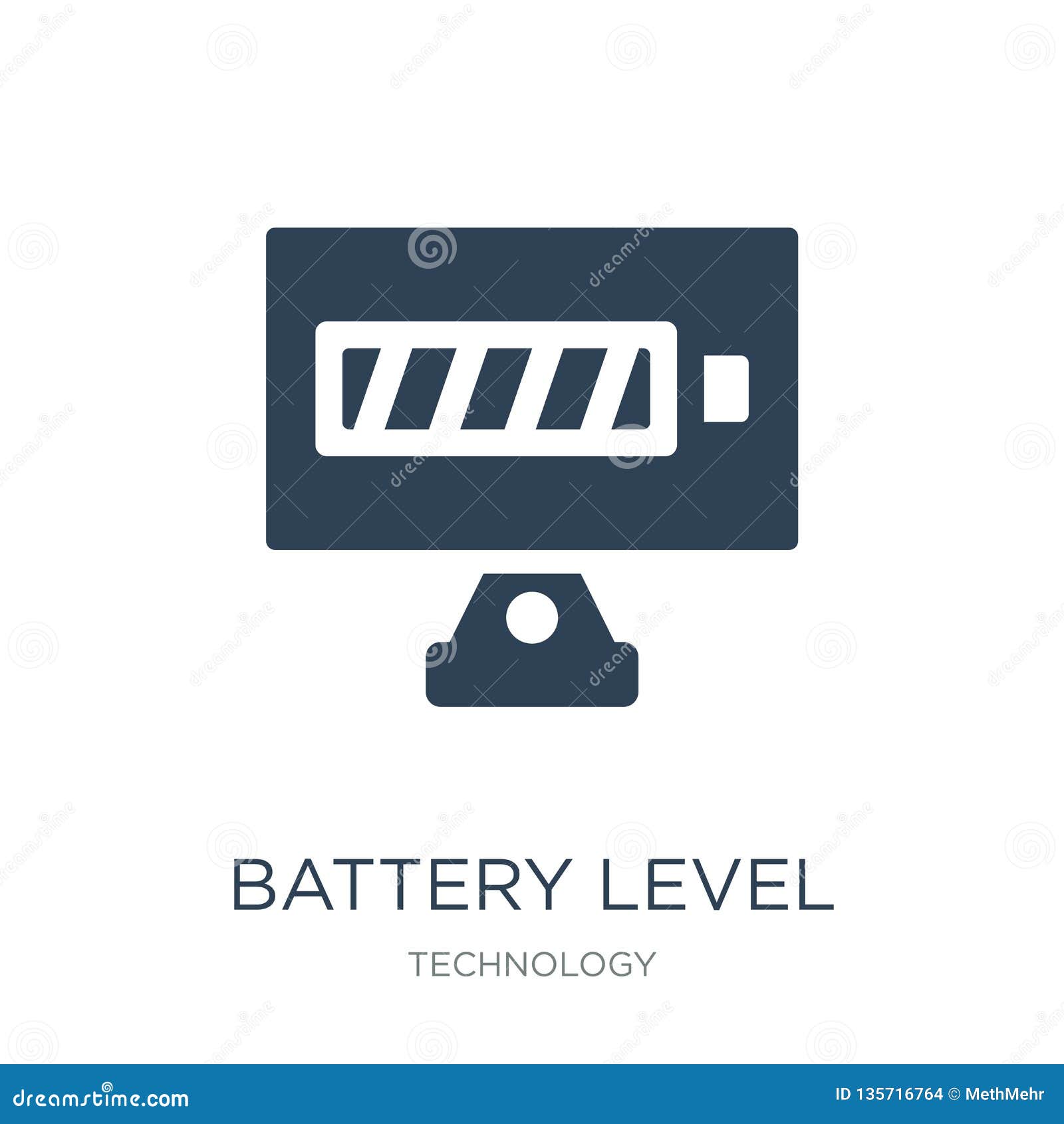Battery Level Icon in Trendy Design Style. Battery Level Icon Isolated ...