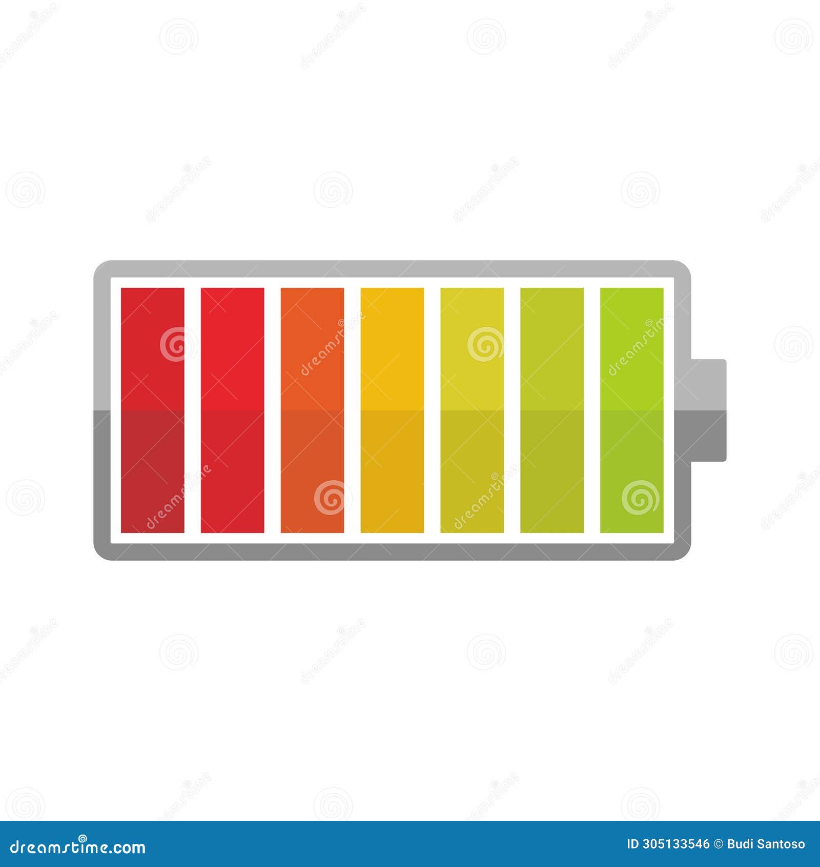 Battery Level Indicator Color Vector Illustration Cartoon Flat Design ...