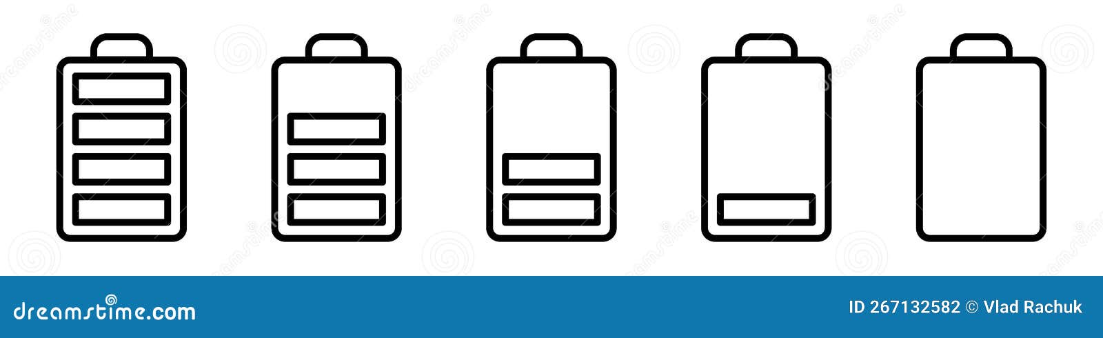 Battery Level Indicator Icons. Battery Vector Icon Set. Battery Life ...