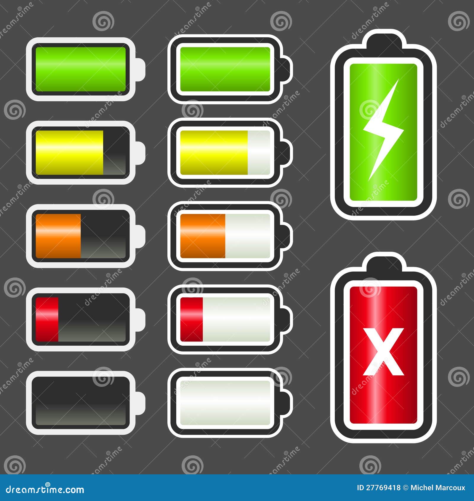 Battery Level Indicator Kit Stock Vector - Illustration of energy ...