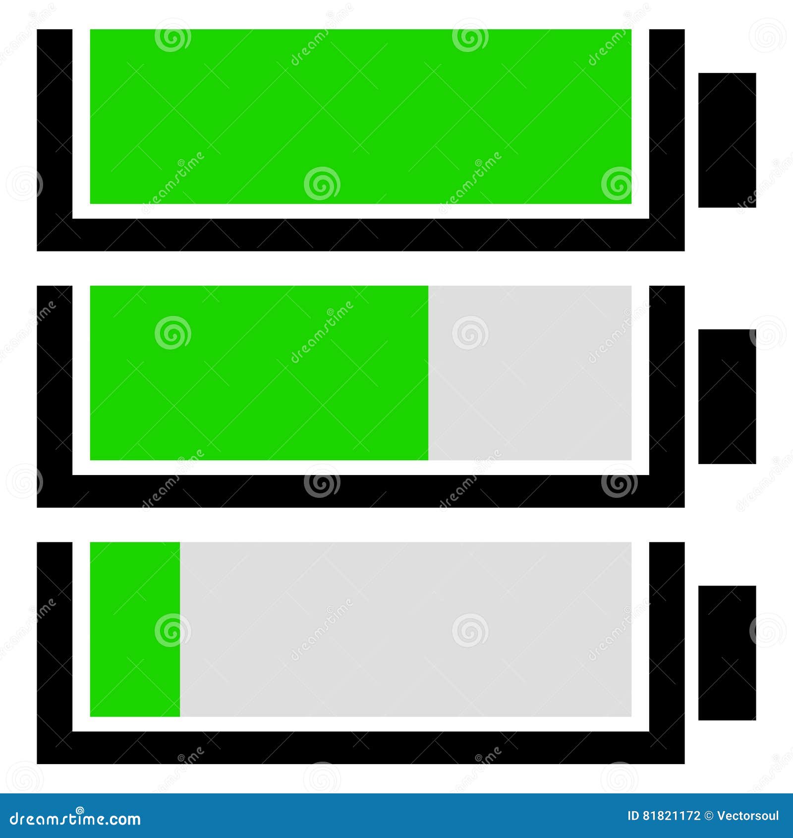 Battery Level Indicator Set. Flat Battery Icons Stock Vector ...
