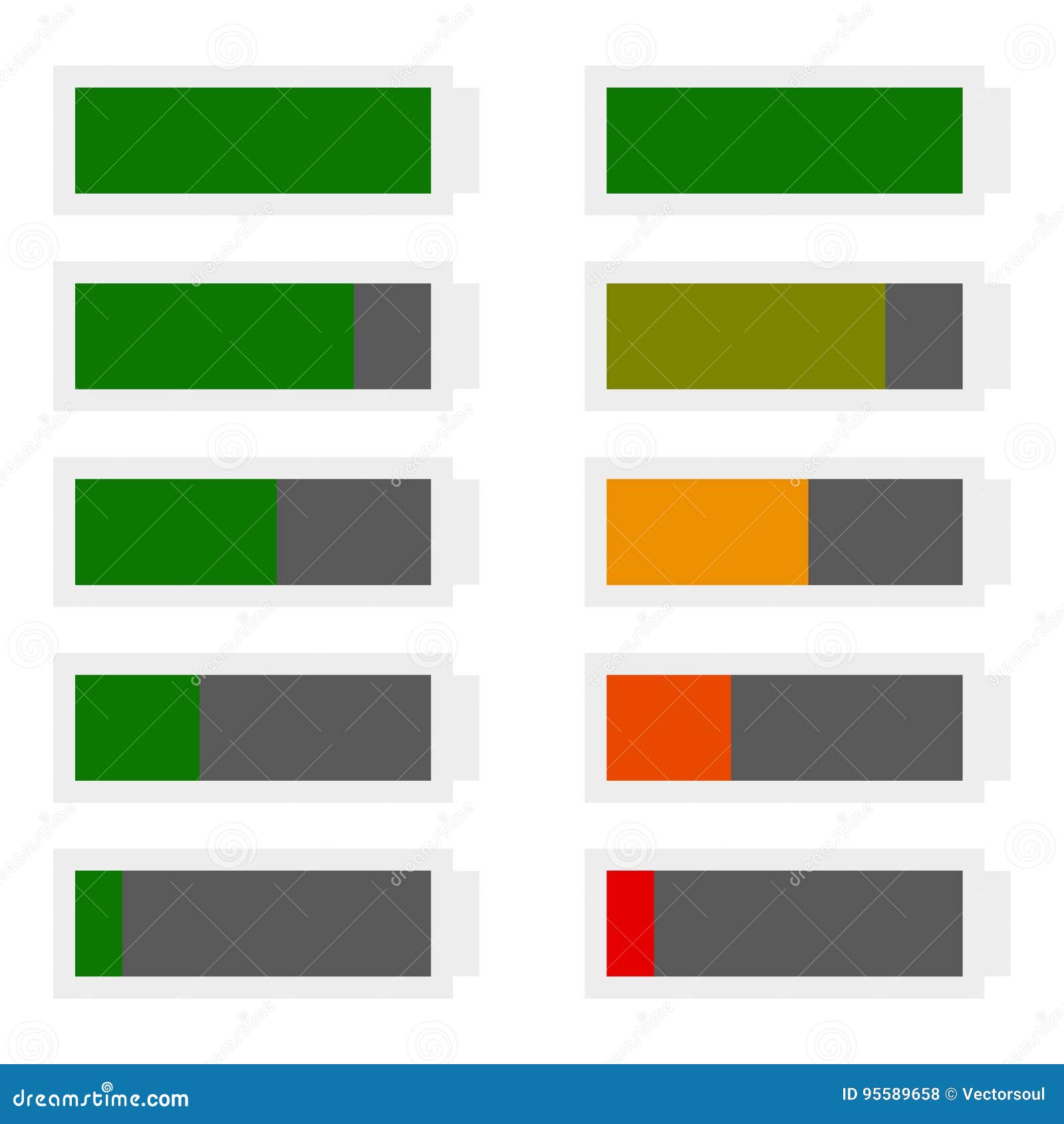 Battery Level Indicator Shape Template in Flat Style Stock Vector ...