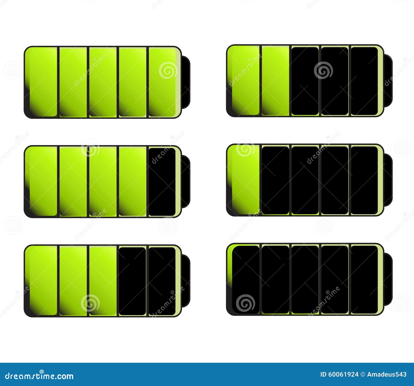 Battery Level Indicator Symbols Stock Vector - Illustration of charge ...