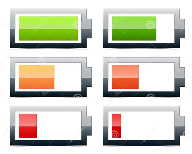 Battery level indicators stock vector. Illustration of indicators ...