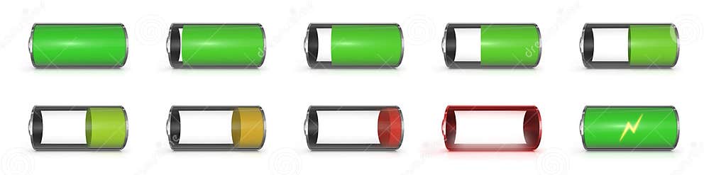 The Battery Level on a Mobile Phone Stock Illustration - Illustration ...