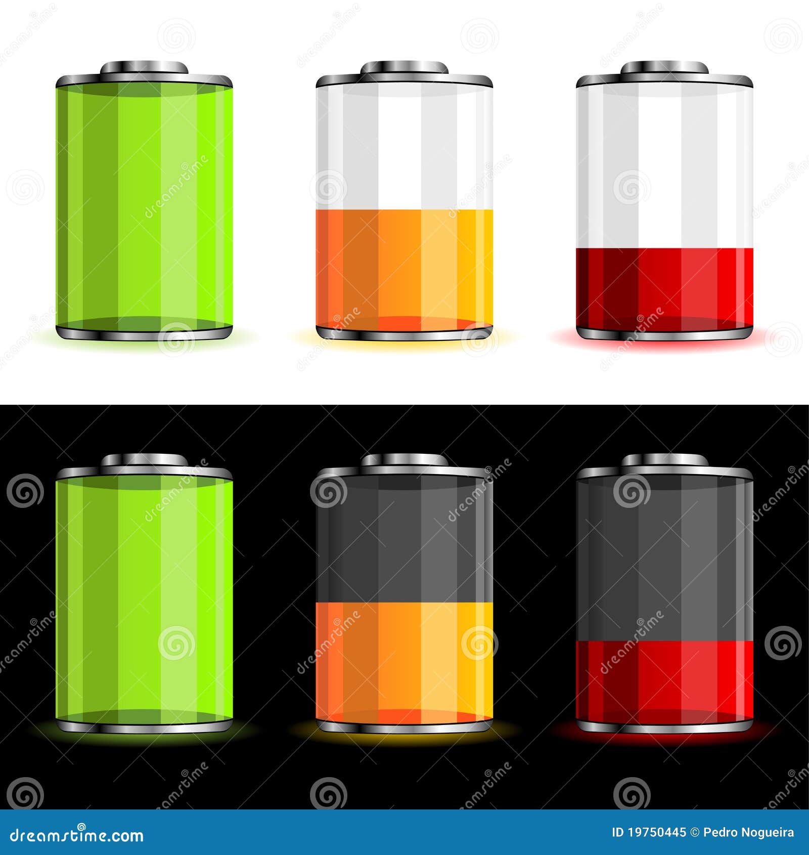 Battery levels stock vector. Illustration of charger - 19750445