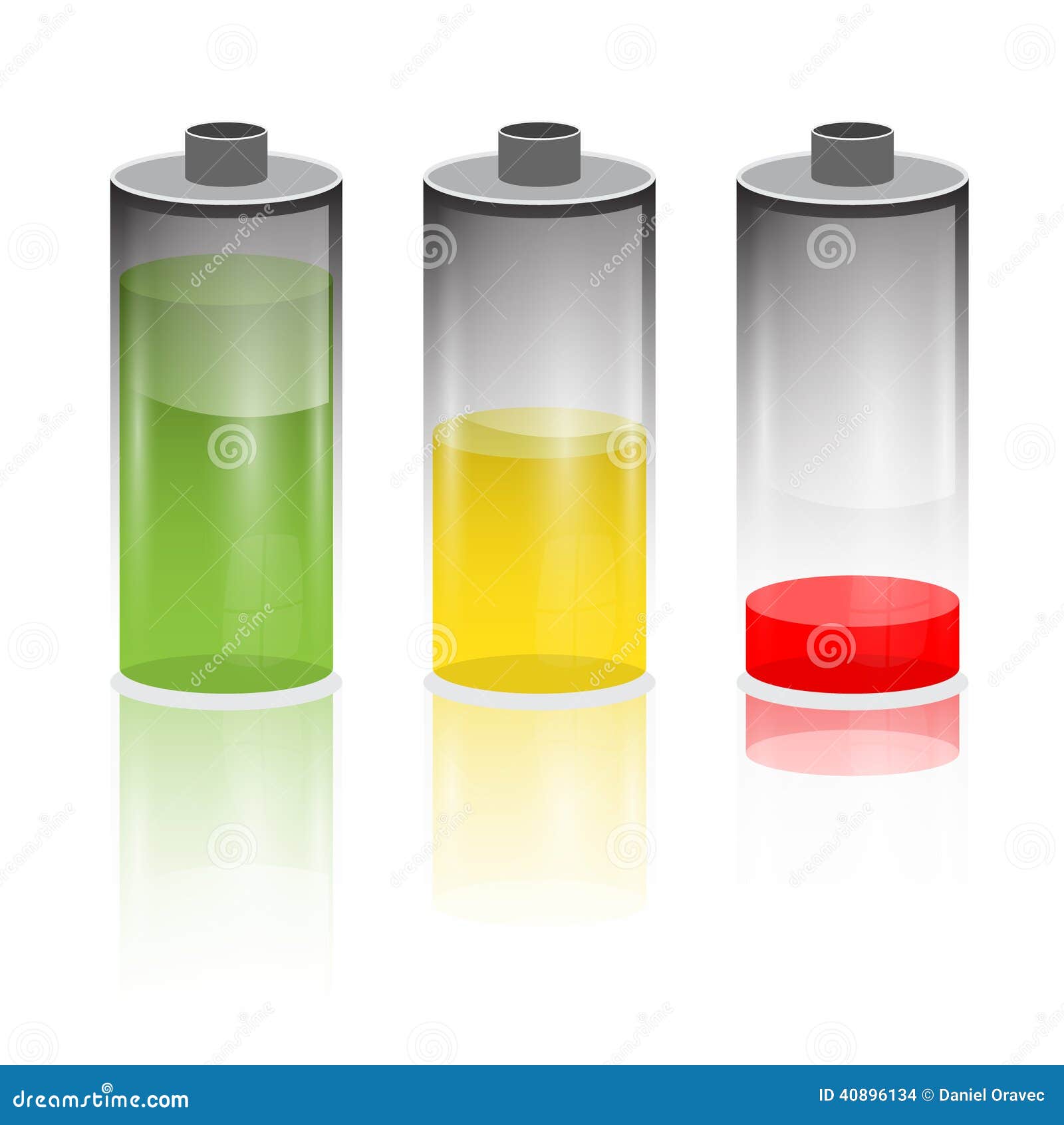 Battery Life Icon Set stock vector. Illustration of modern - 40896134