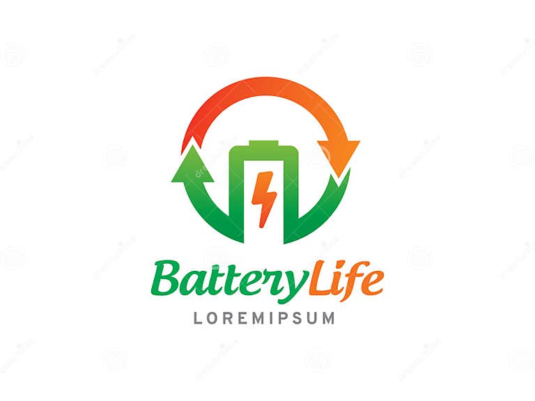 Battery Life Logo Symbol or Icon Template Stock Vector - Illustration ...