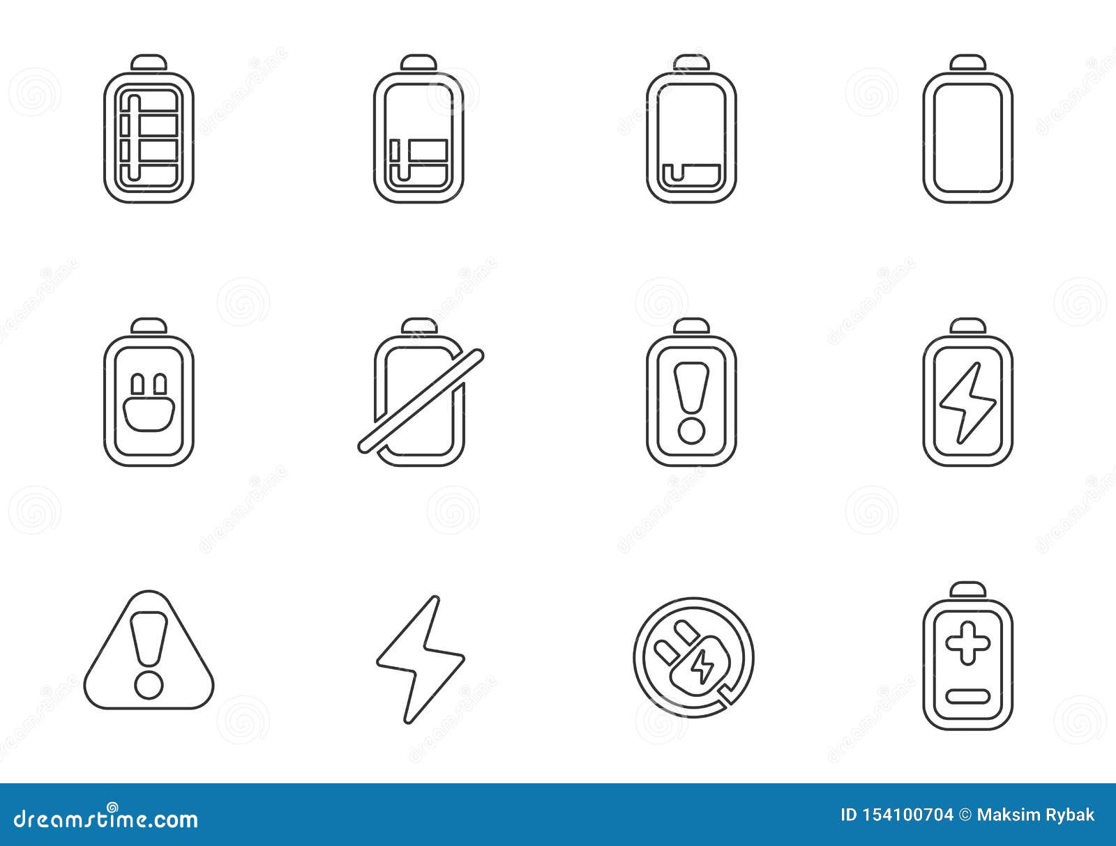 Battery line icons set stock vector. Illustration of fuel - 154100704 Battery line icons set stock vector. Illustration of fuel - 154100704