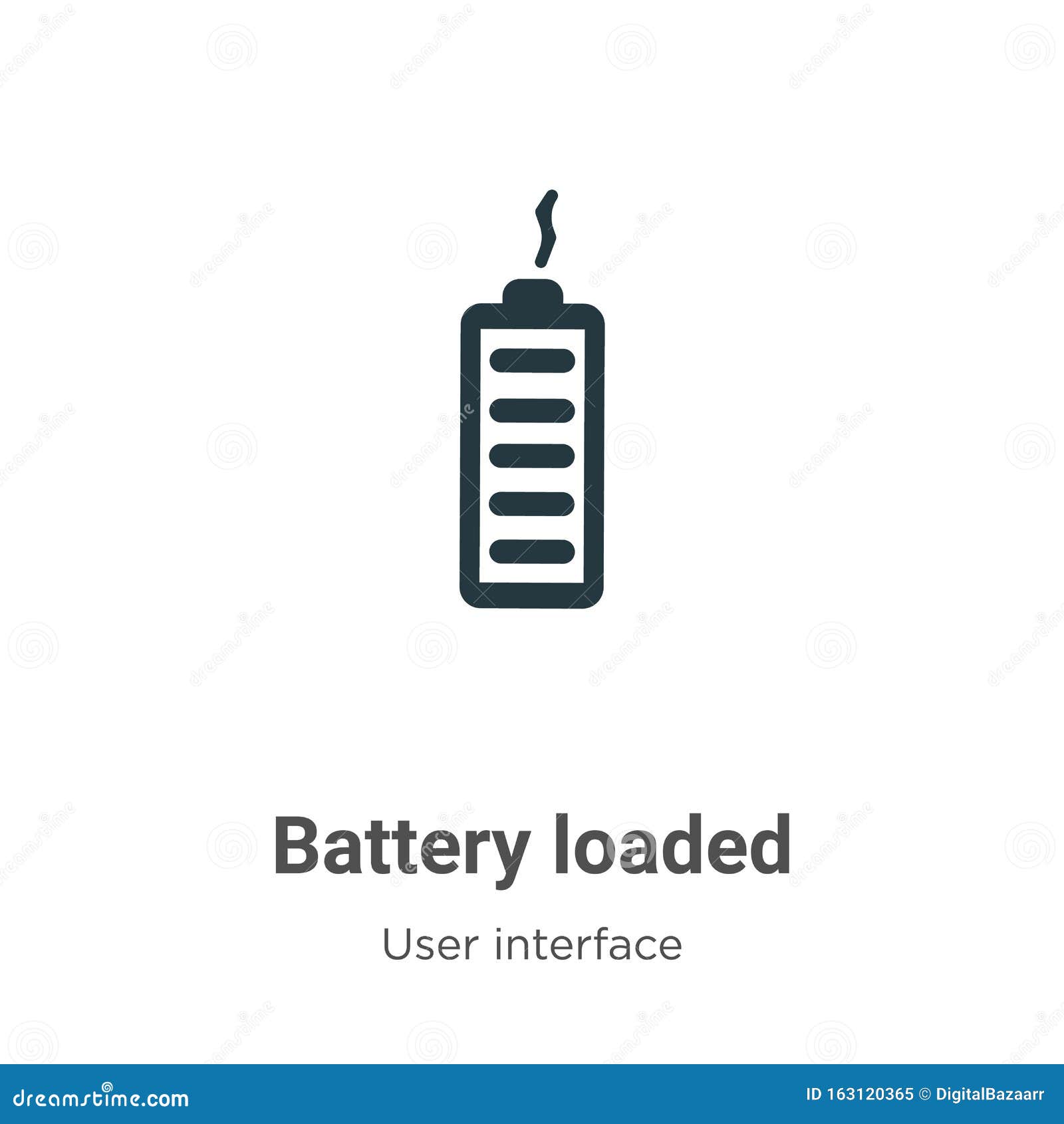 Battery Loaded Vector Icon On White Background. Flat Vector Battery ...