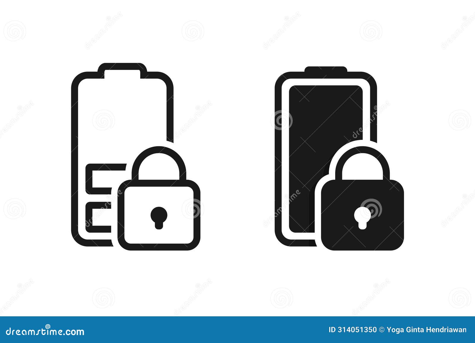 Battery Locked Icon. Illustration Vector Stock Vector - Illustration of ...