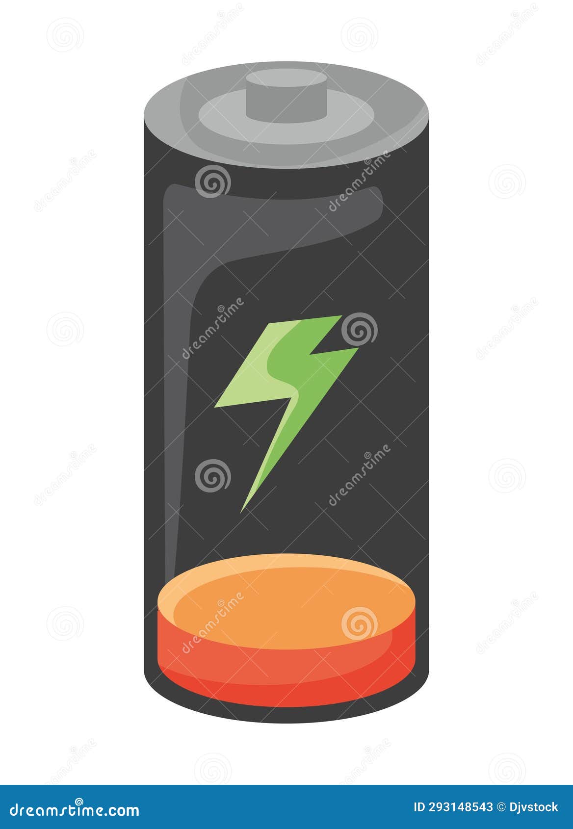 Battery low charge stock vector. Illustration of warning - 293148543