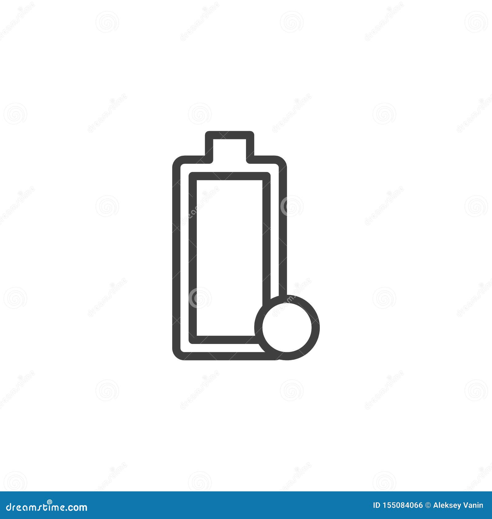 Battery is Low Notification Line Icon Stock Vector - Illustration of ...