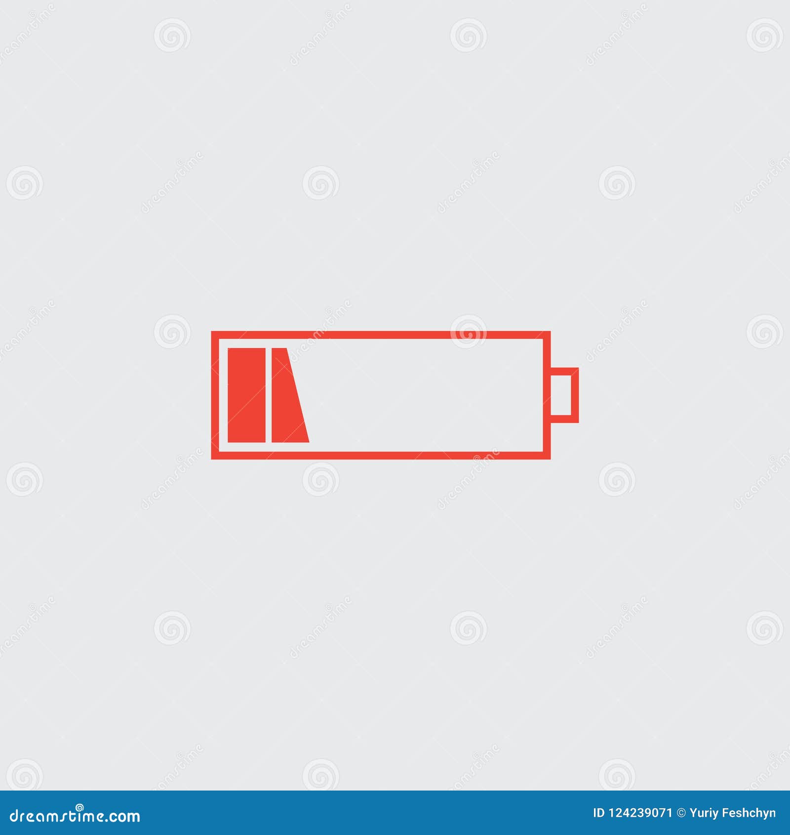 Battery low vector icon. stock vector. Illustration of interface ...
