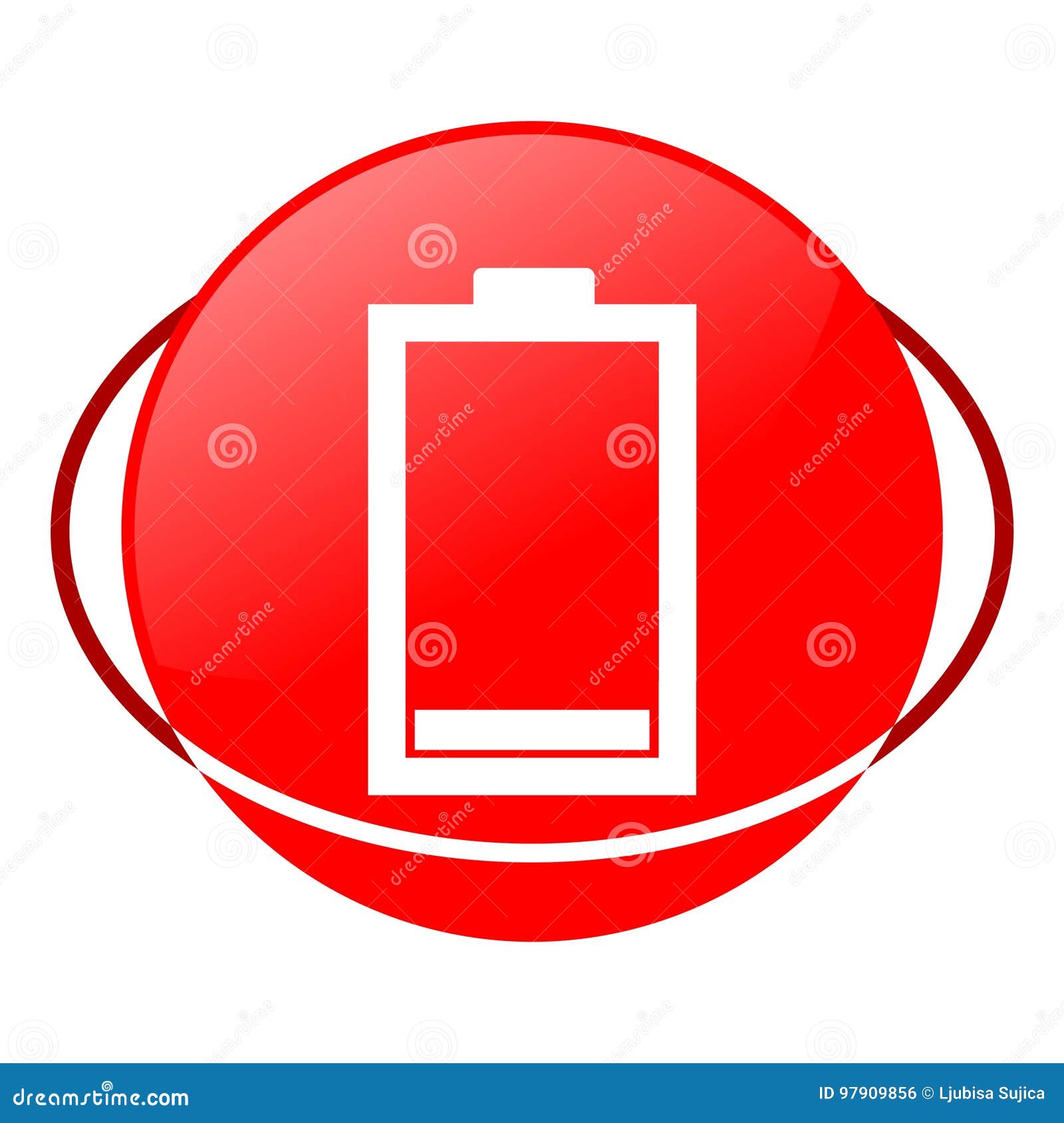 Battery Low Vector Illustration, Red Icon Stock Vector - Illustration ...