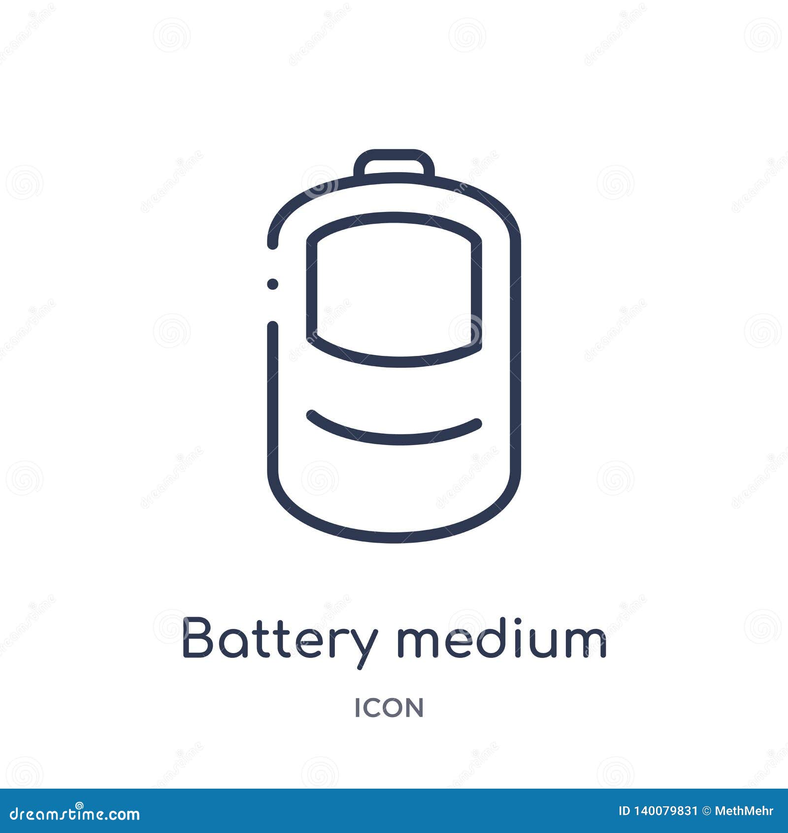 Battery Medium Charge Icon from User Interface Outline Collection. Thin ...