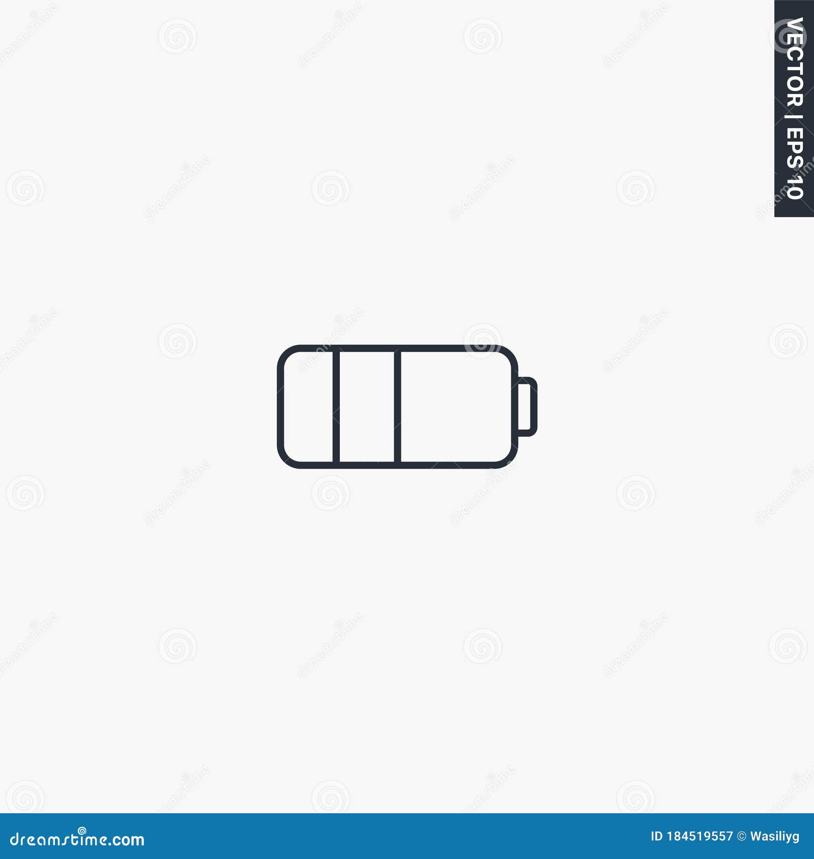 Battery Medium Charge, Linear Style Sign for Mobile Concept and Web ...