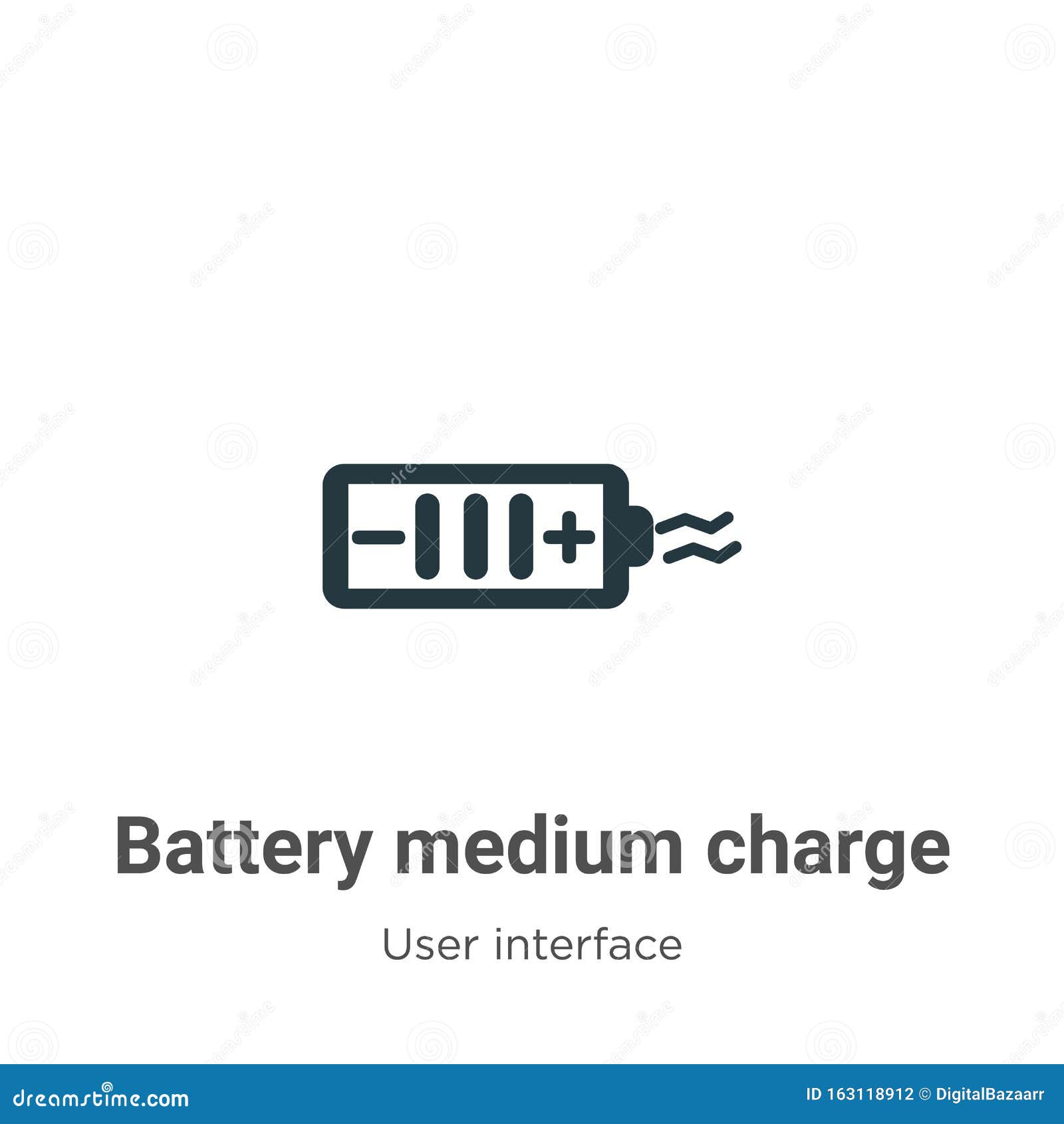 Battery Medium Charge Vector Icon on White Background. Flat Vector ...