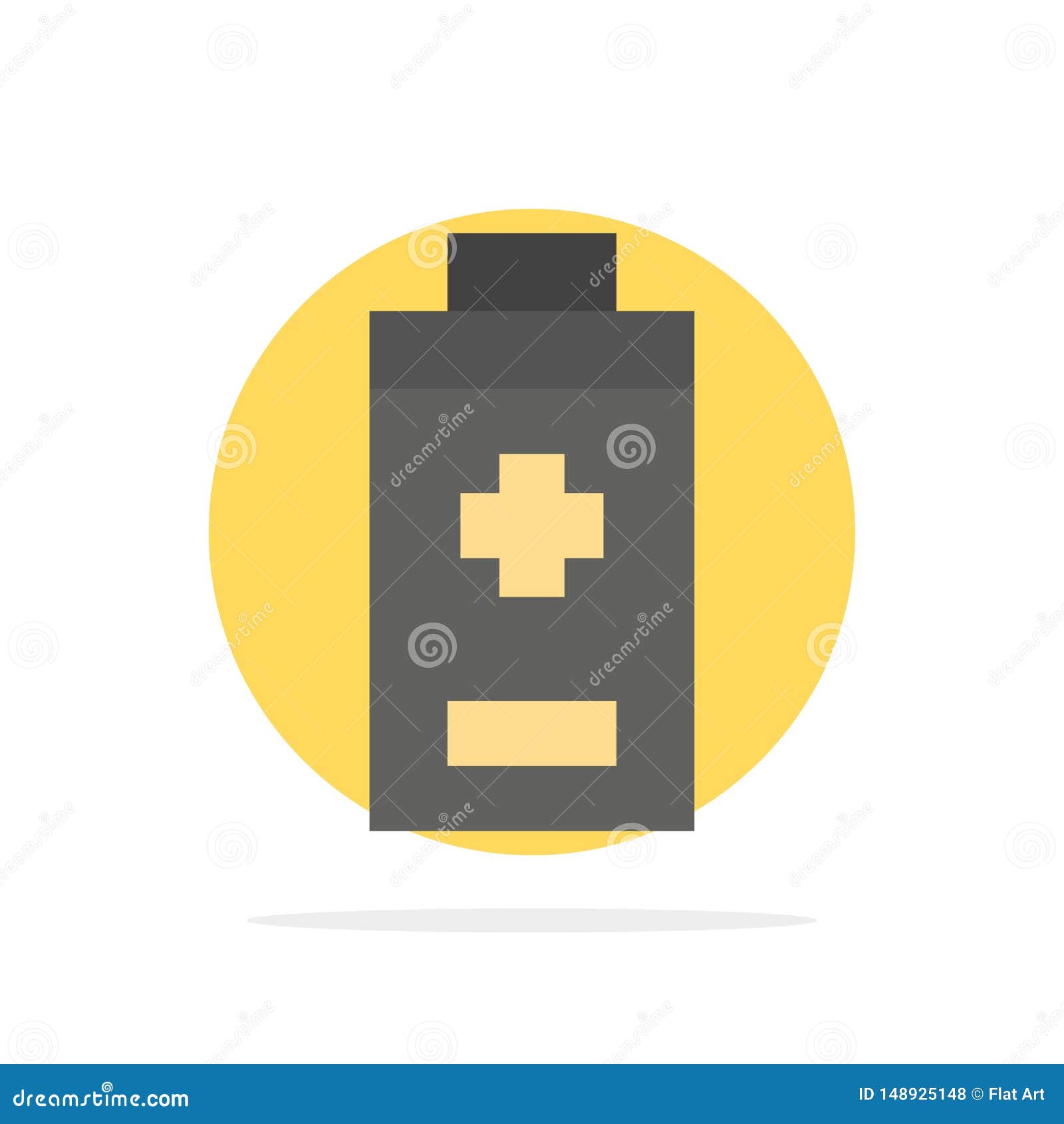 Battery, Minus, Plus Abstract Circle Background Flat Color Icon Stock ...