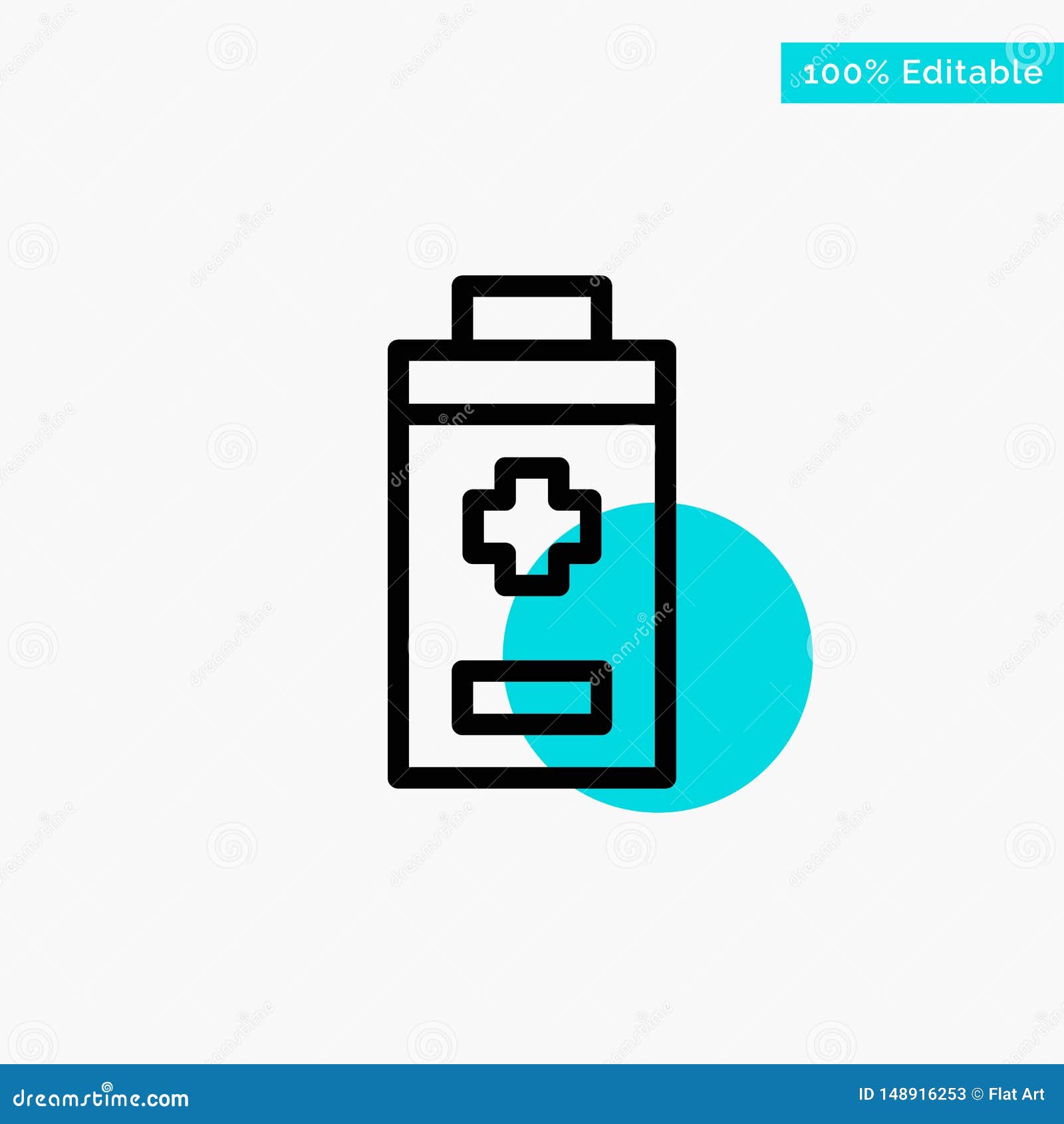 Battery, Minus, Plus Turquoise Highlight Circle Point Vector Icon Stock ...