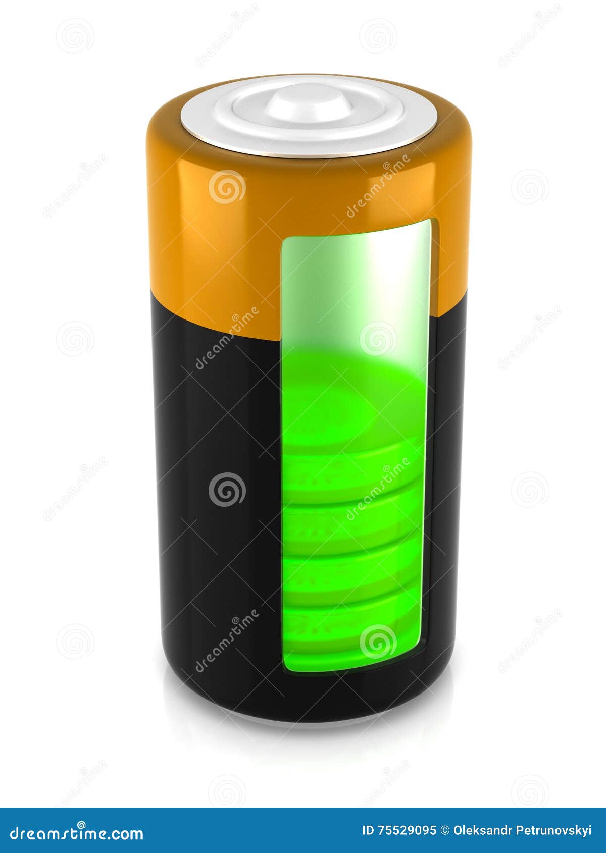 A battery model stock illustration. Illustration of cylinder - 75529095