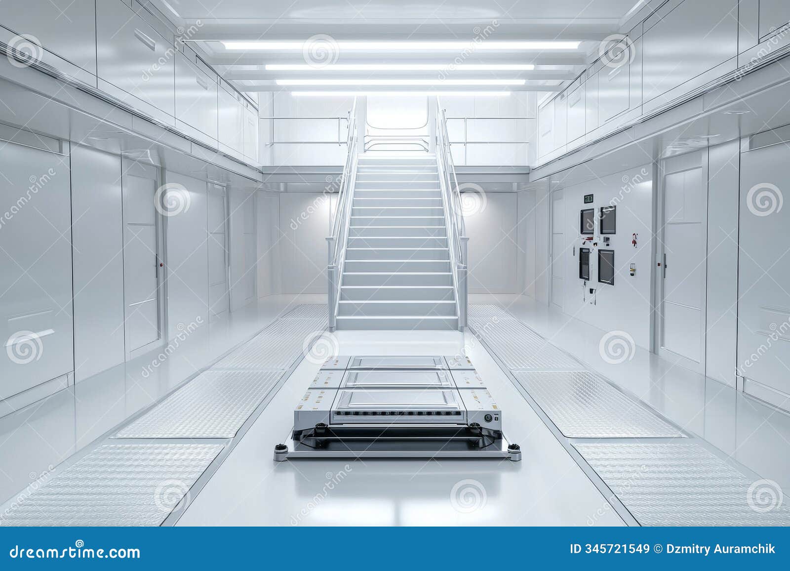 A Battery Module Pack is Standing on a Platform in a Laboratory with an ...
