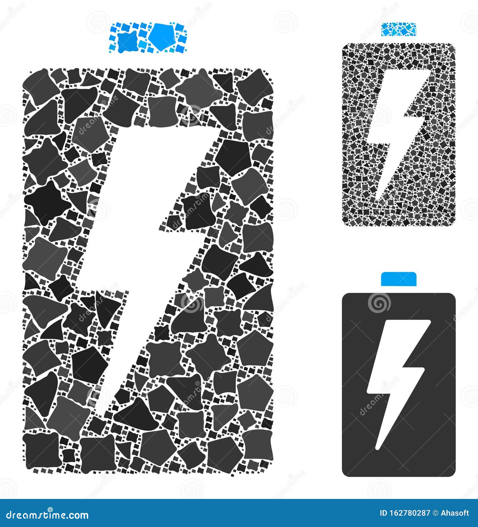 Battery Mosaic Icon of Irregular Elements Stock Illustration ...