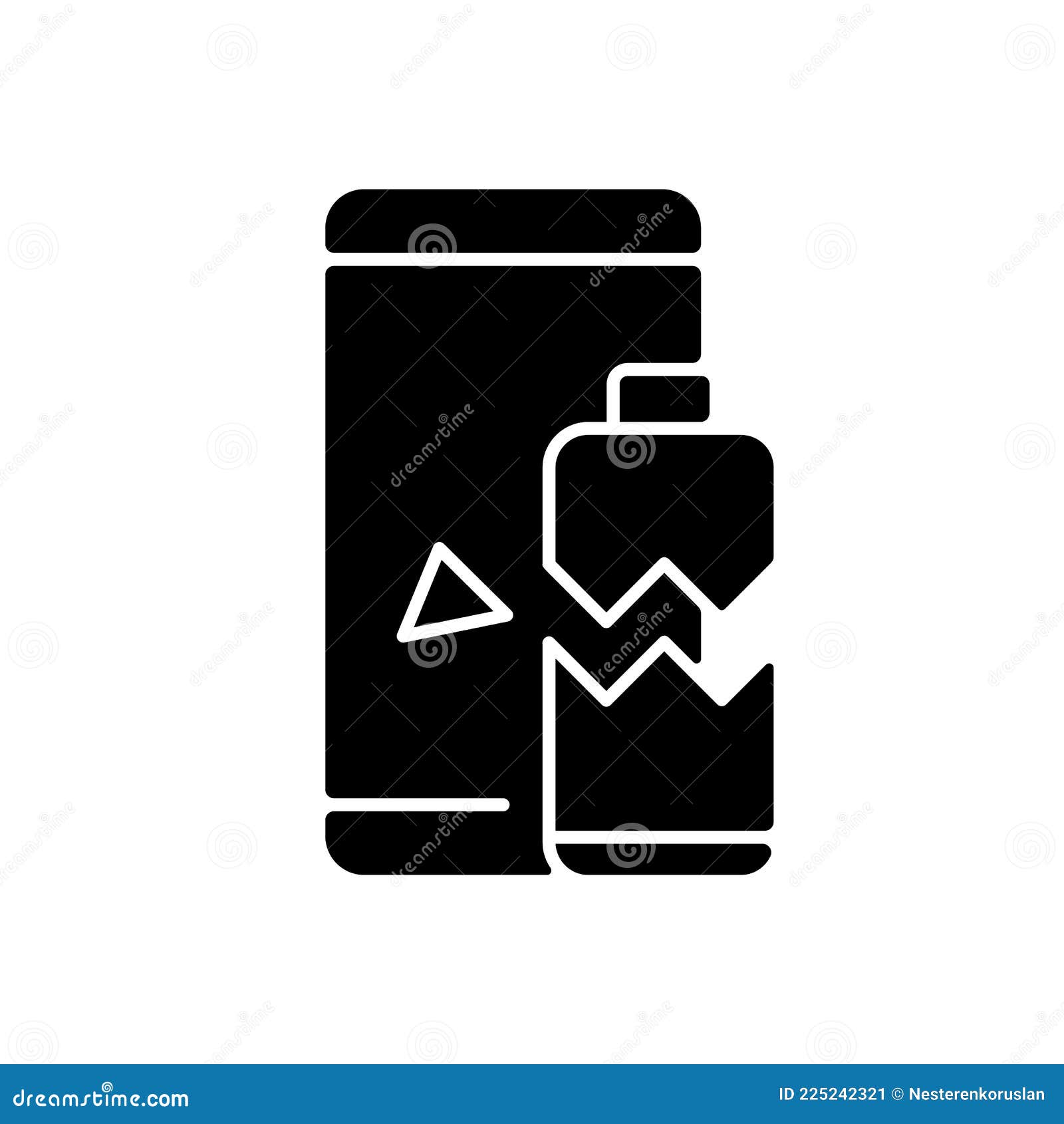 Battery Not Charging Black Glyph Icon Stock Vector - Illustration of ...