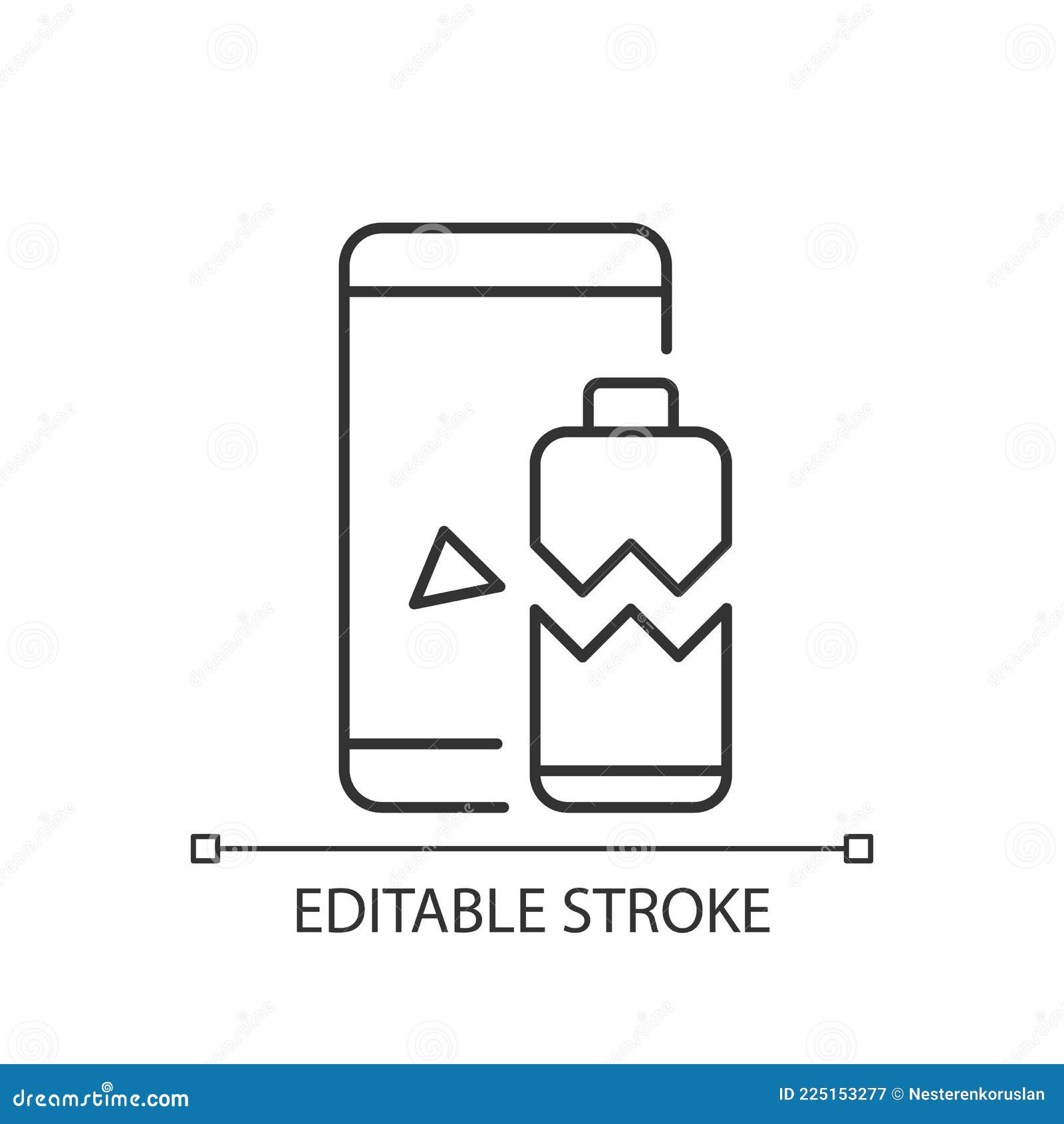 Battery Not Charging Linear Icon Stock Vector - Illustration of ...