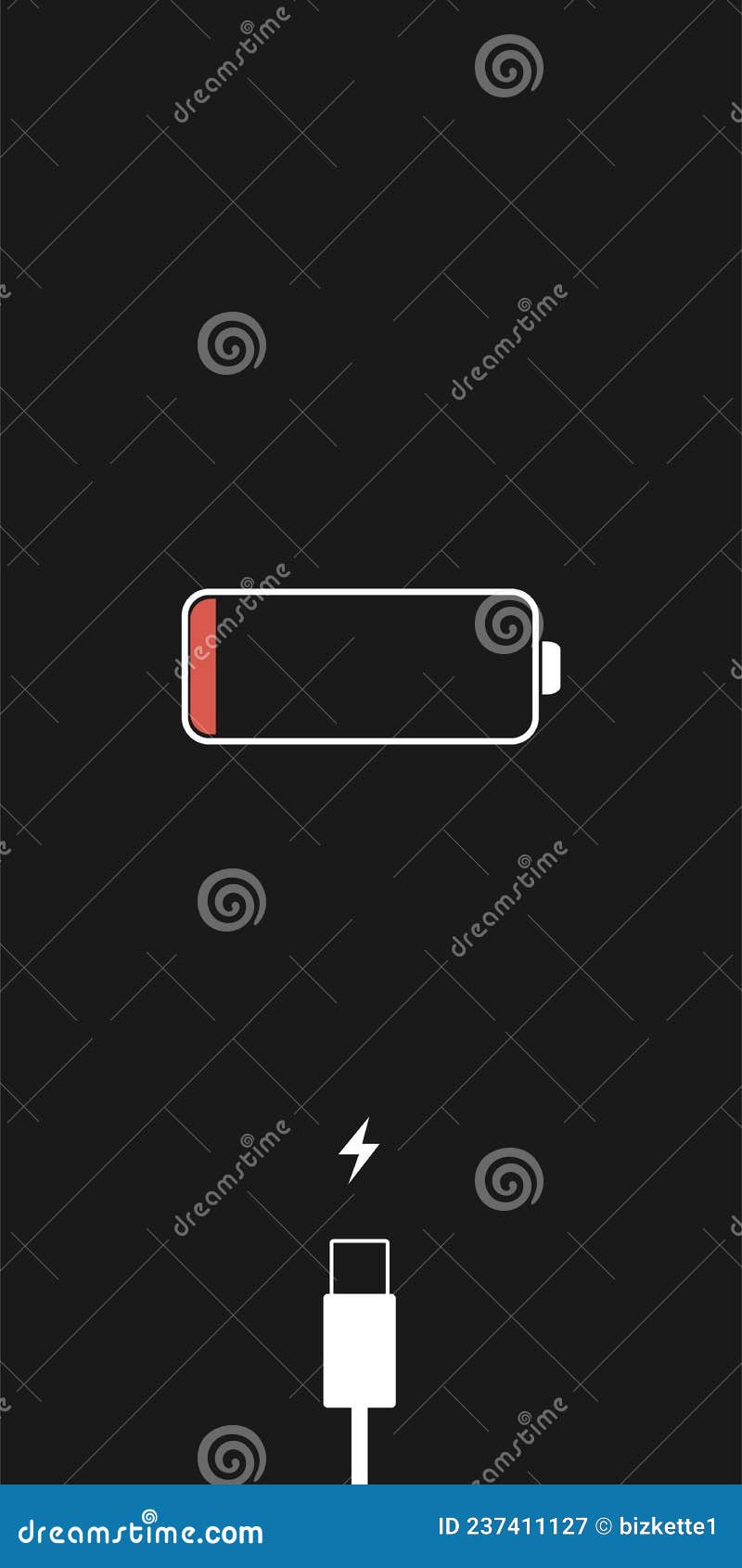Battery Off Phone Screen Template Design Illustration Stock Vector ...