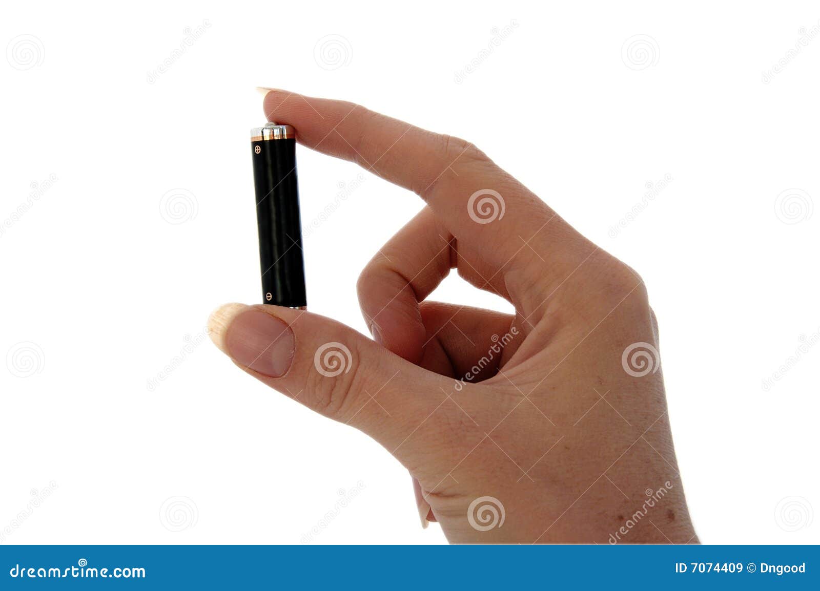 Battery - One Small AAA Battery - Held in Fingers Stock Image - Image ...